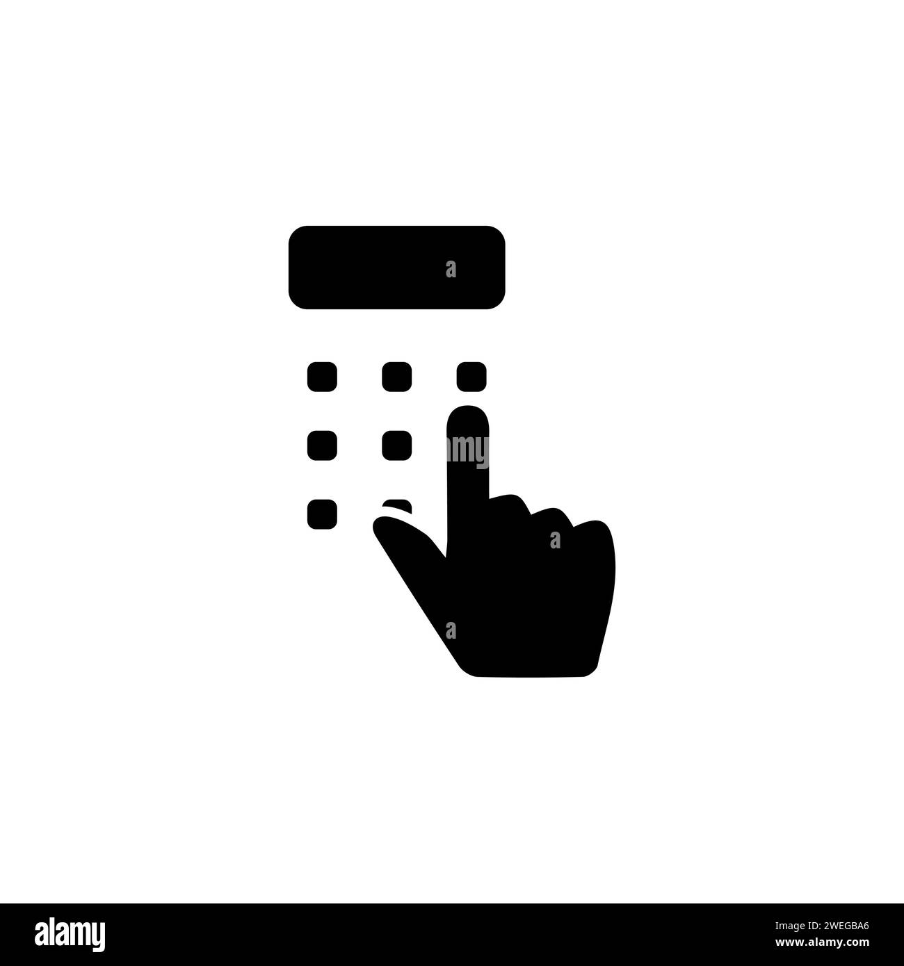 Pin code. Password, Access Identification Unlock flat vector icon. Simple solid symbol isolated ...