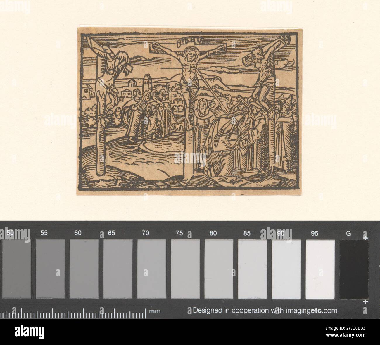Christ on the cross with longinus who puts him in his side, anonymous ...