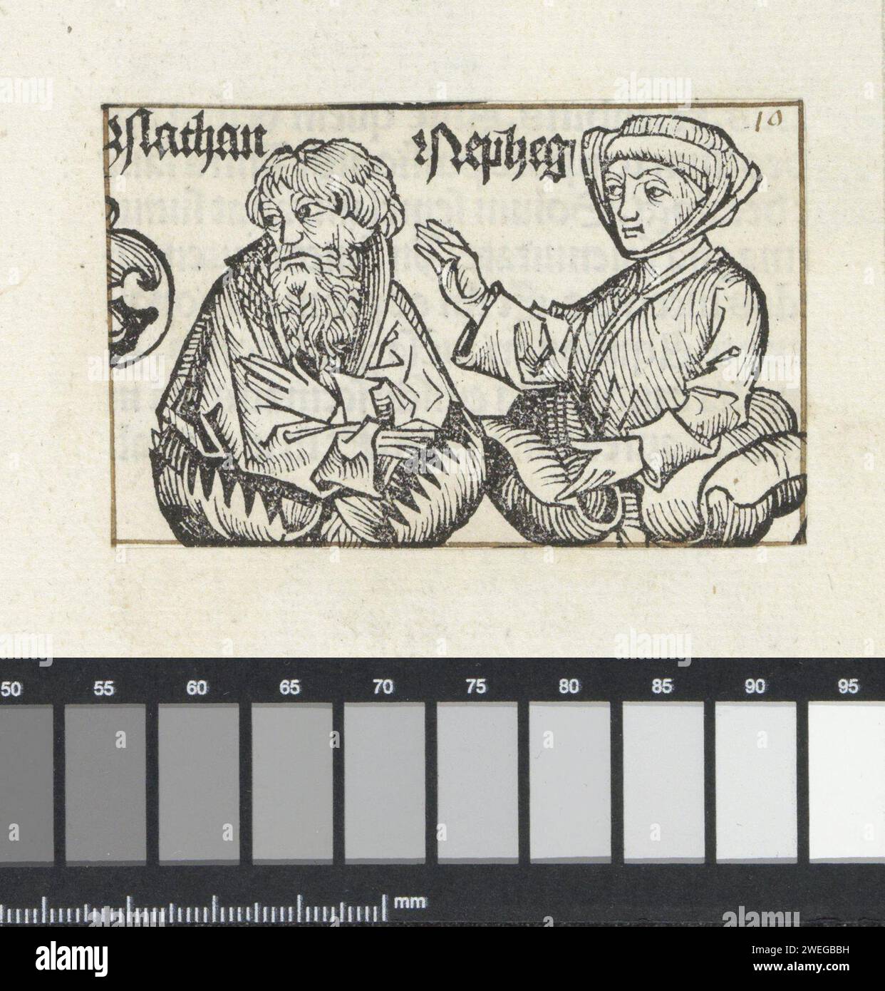 Natan a nefeg, 1493 print Two flower skins with two men. The ...
