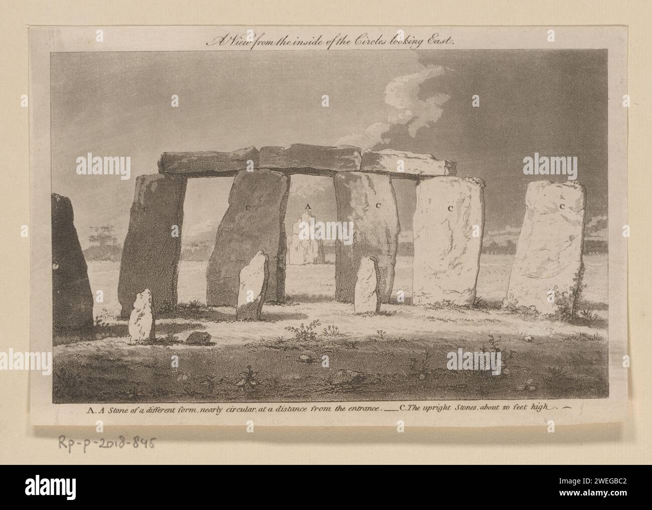 Face inside the Stonehenge to the east, Anonymous, 1800 - 1900 print ...