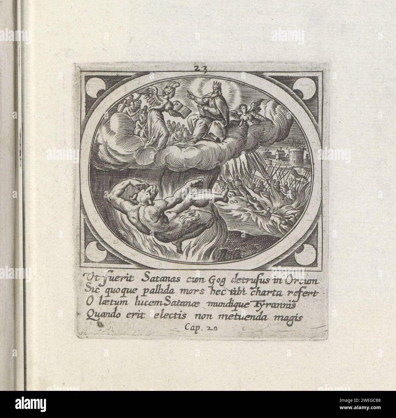 Last judgment and the devil thrown into the pool of fire, 1585 print ...