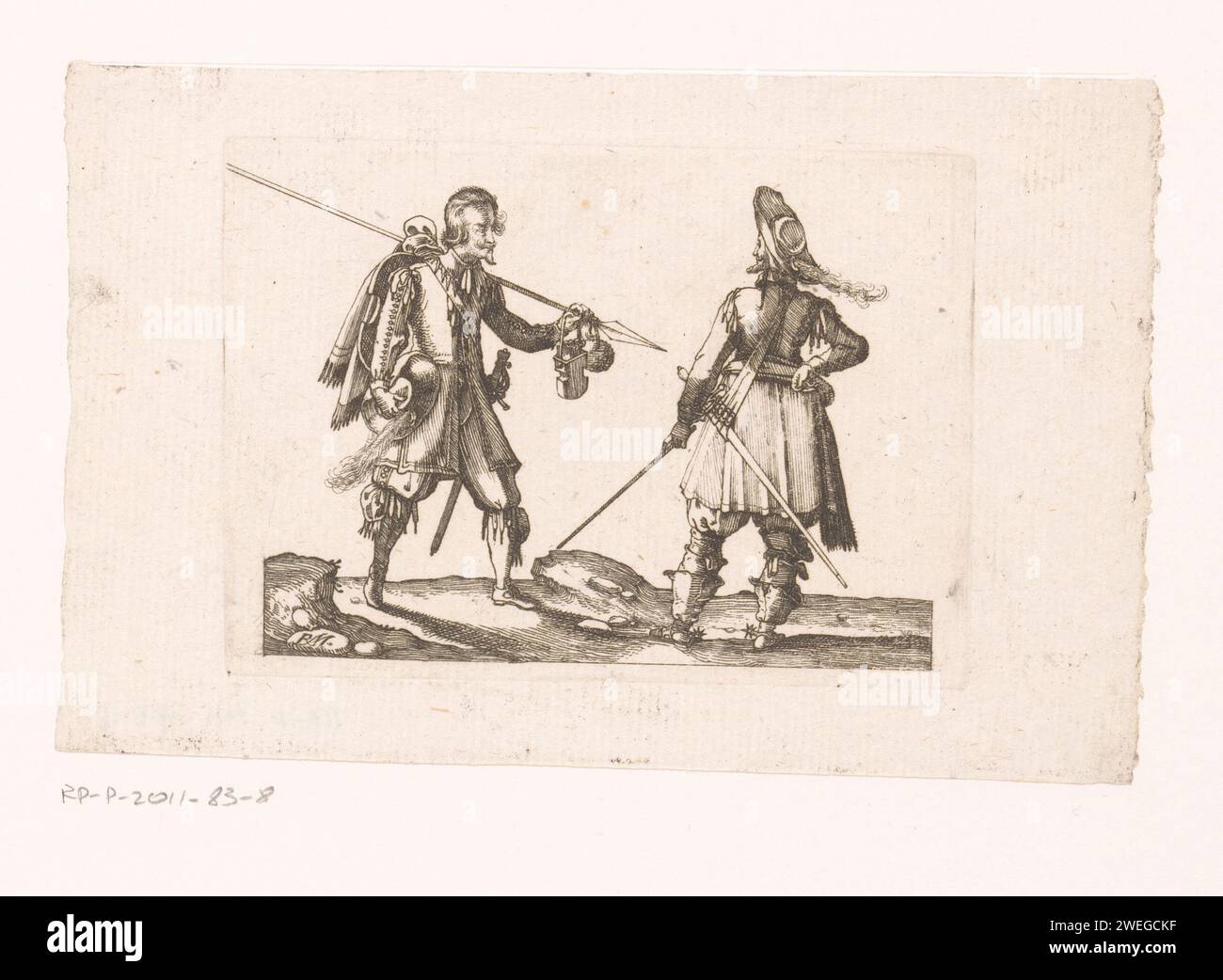 Piekier and officer, Rudolph Meyer, 1615 - 1638 print paper etching the ...