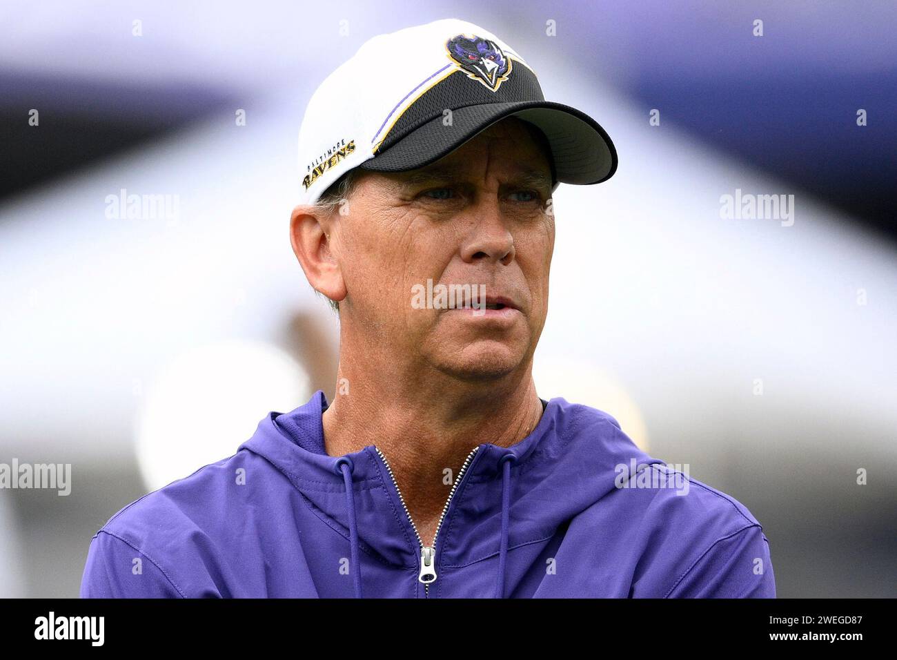 FILE - Baltimore Ravens offensive coordinator Todd Monken looks on ...