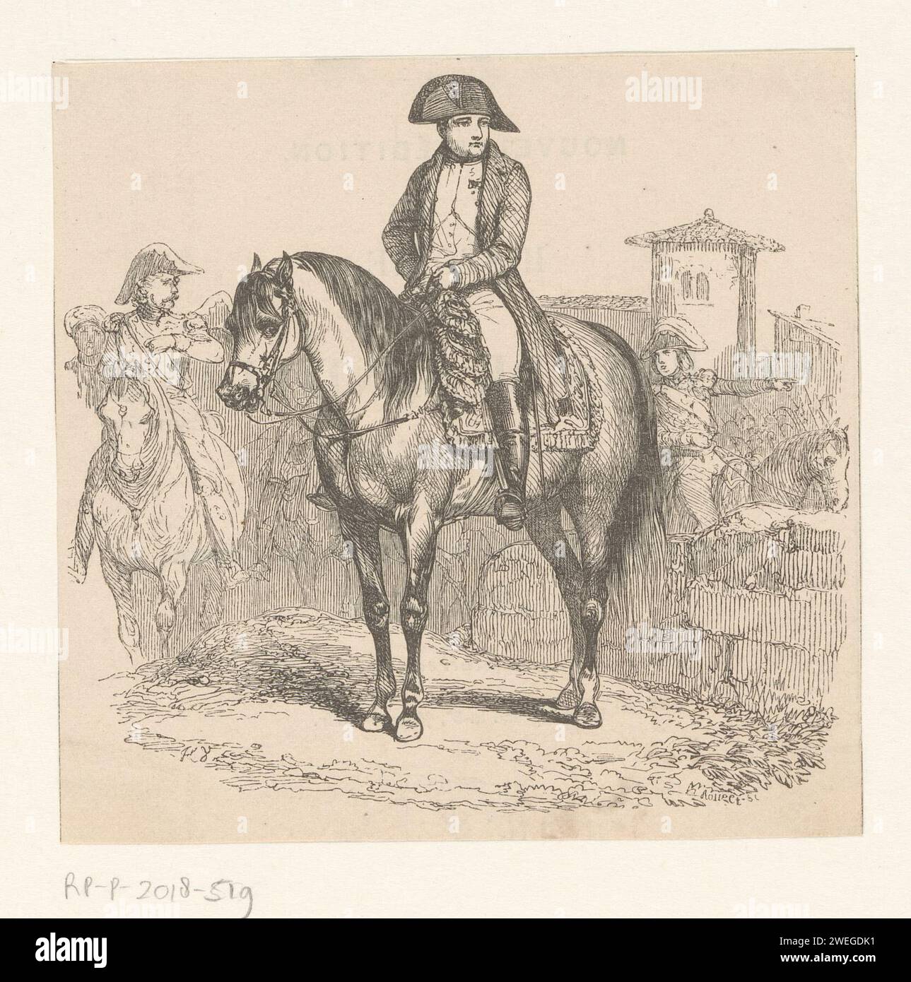Napoleon on Horse, ca. 1800, Georges Rouget, 1800 - 1869 print Napoleon ...