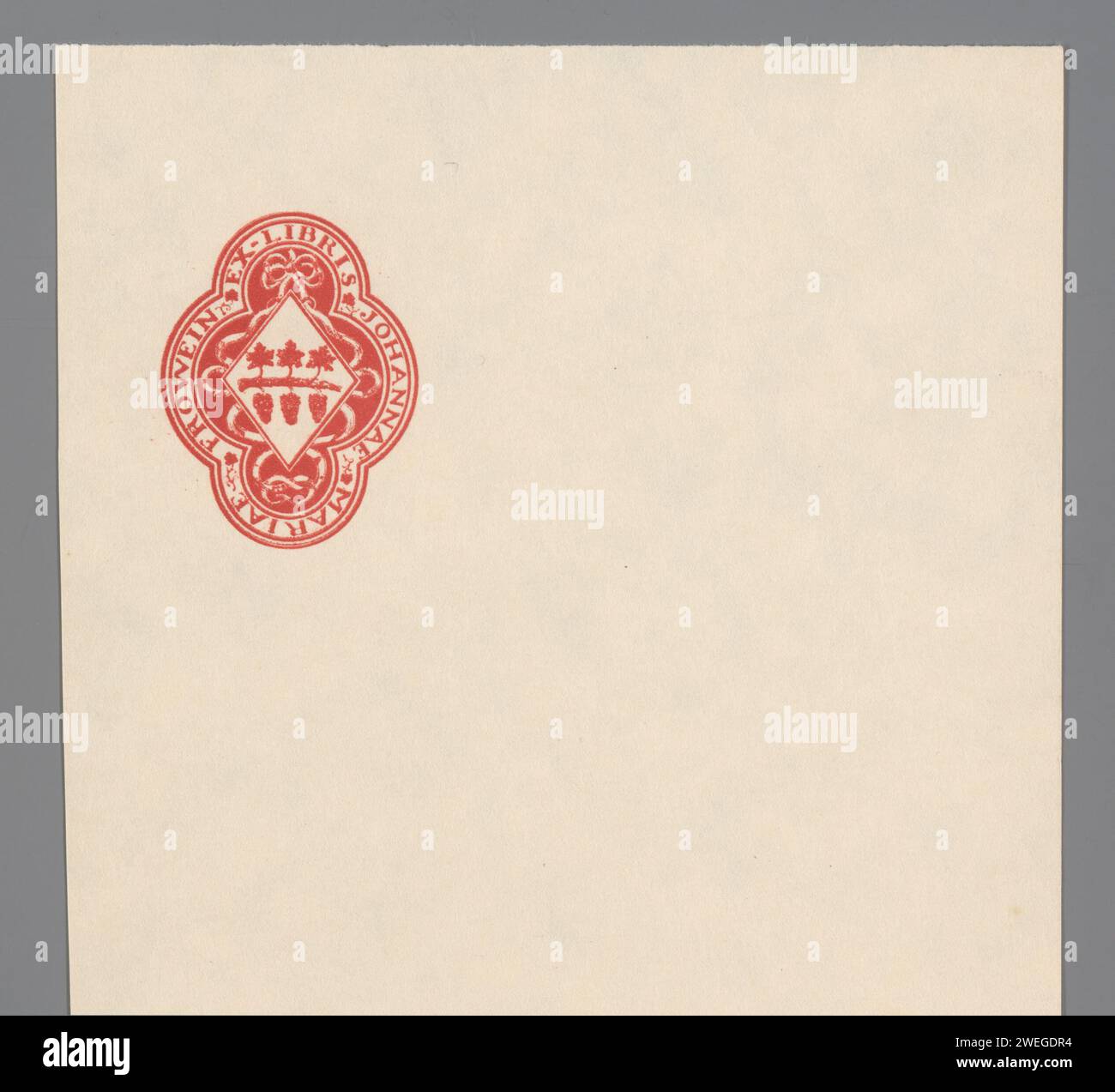 Ex Libris by Johanna Maria Frowein, Anonymous, After Eeltjo Aldegondus ...