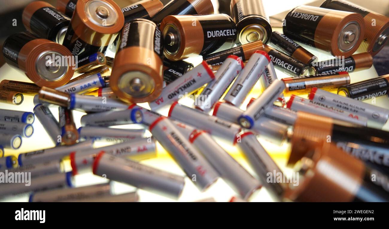 AA AAA and D cell batteries Photograph by Dennis Brack Stock Photo - Alamy