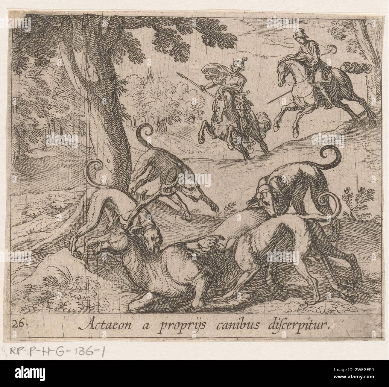 Actaeon torn by his dogs, Antonio Tempesta, 1606 - 1638 print Actaeon ...