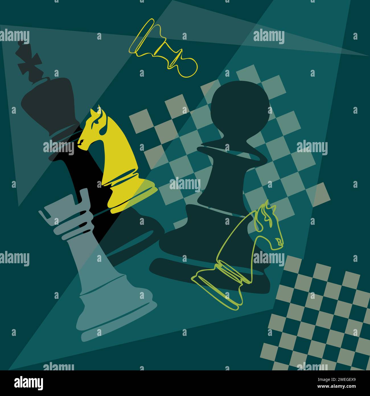 Vector illustration about chess tournament. Flyer design for chess ...