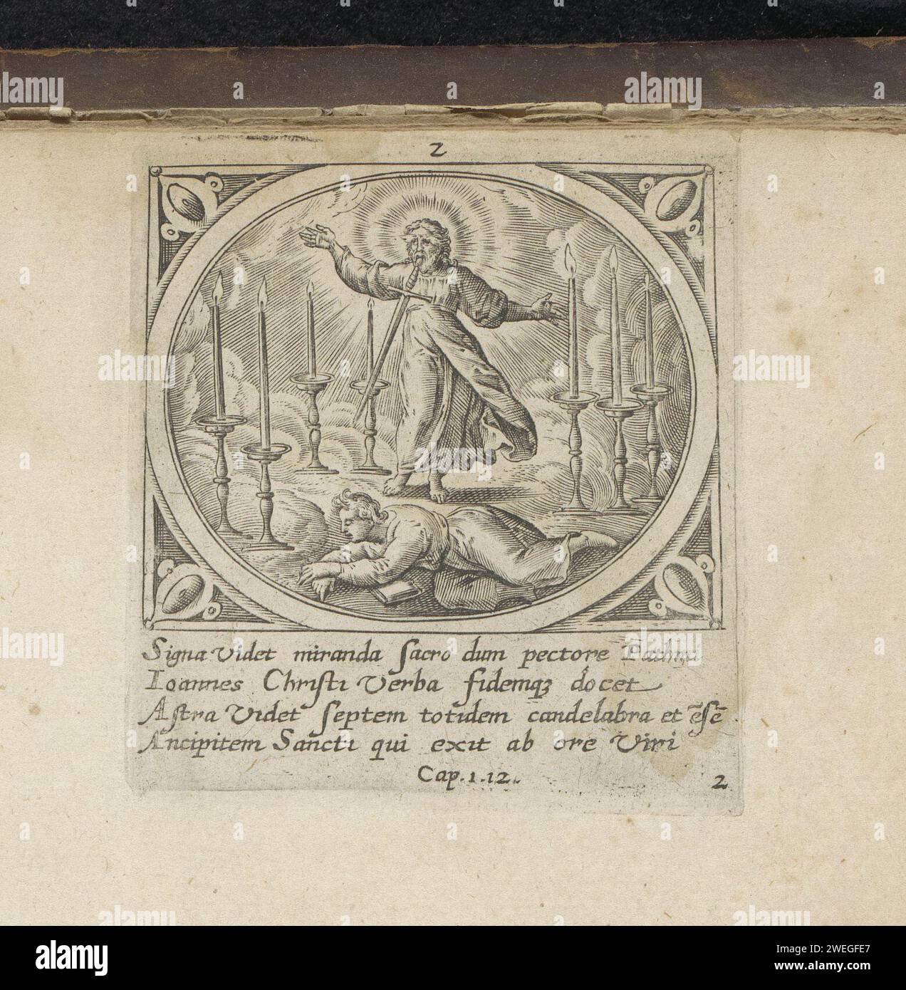 Visioen of the seven golden lamp stands, Adriaen Collaert (attributed ...