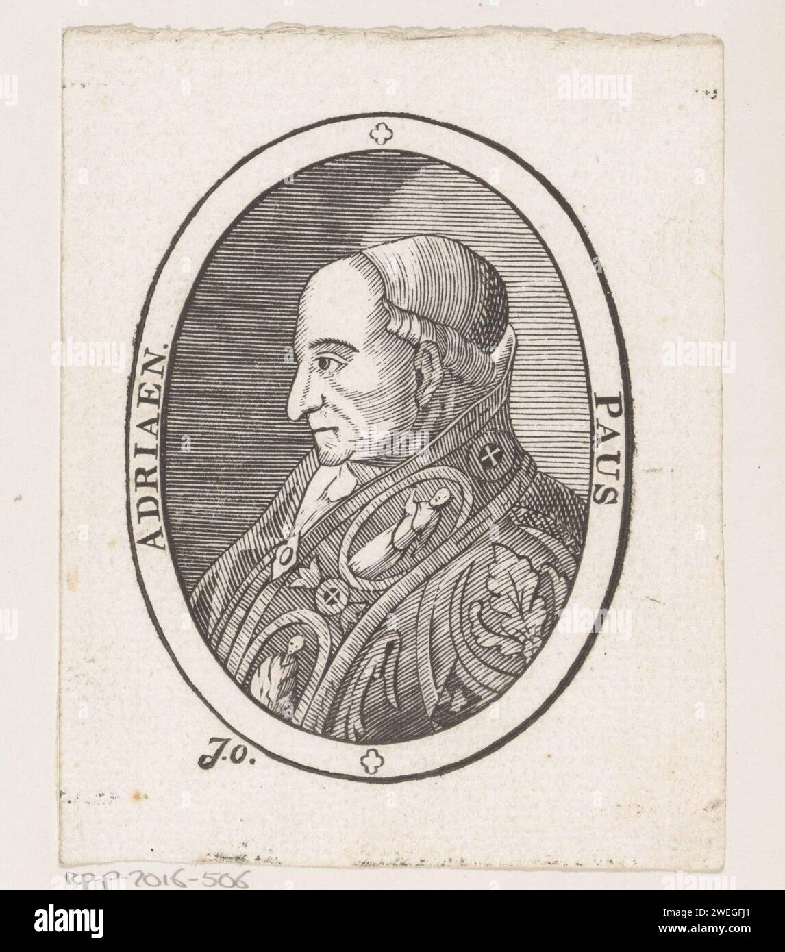 Portrayed van paus adrianus vi, anonymous, 1700 - 1799 print Portrait ...