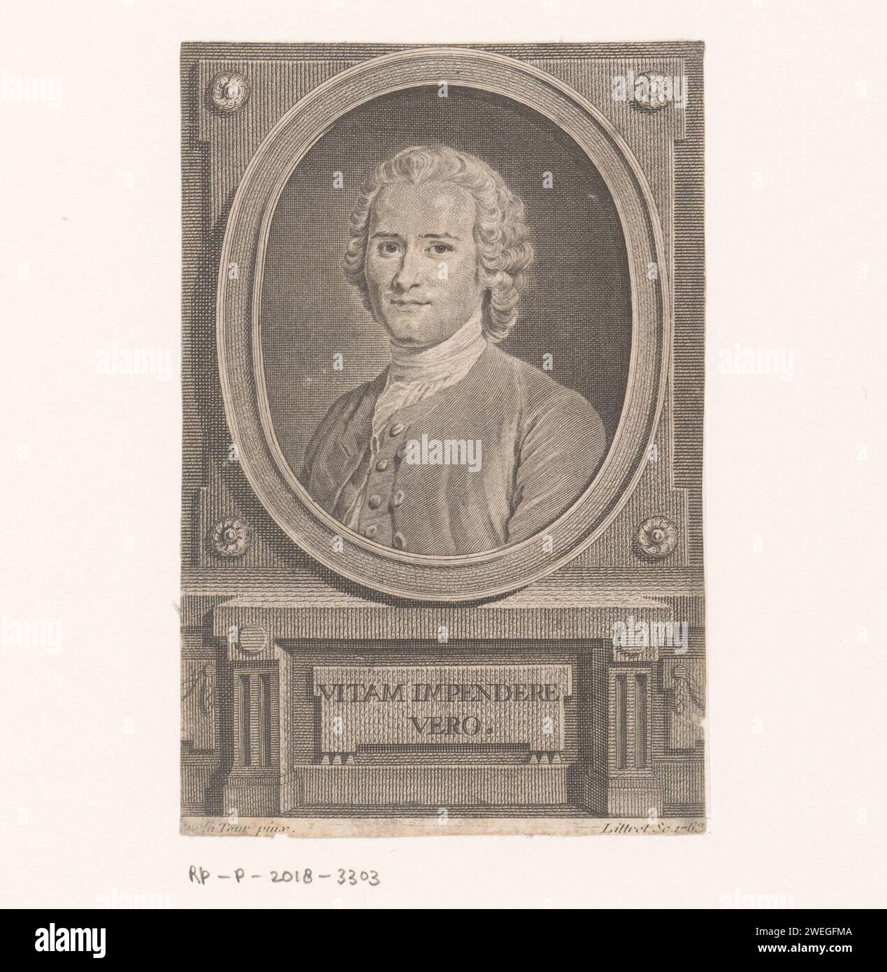 Portret van Jean-Jacques Rousseau, Claude Antoine Litret de Montigny ...