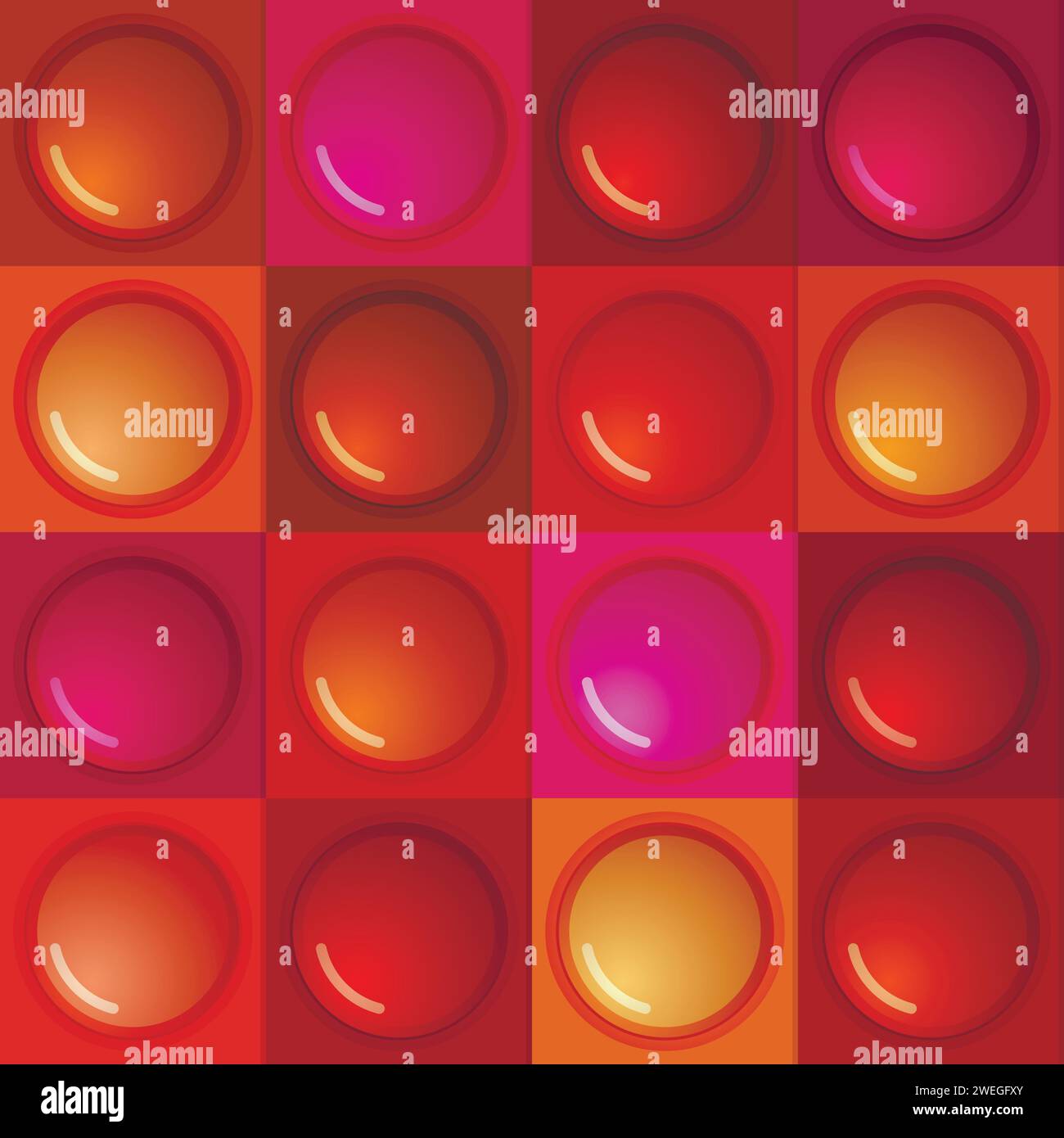 Seamless pattern with trendy game pop it, simple dimple. Rainbow fidget ...