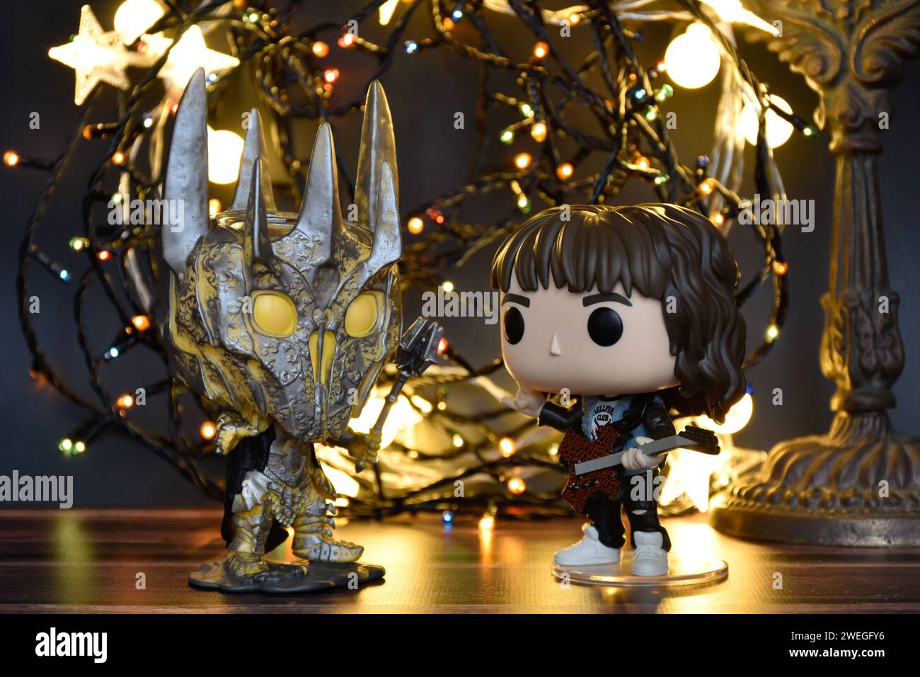 Funko Pop action figures of Sauron from The Lord of the Rings and Eddie ...