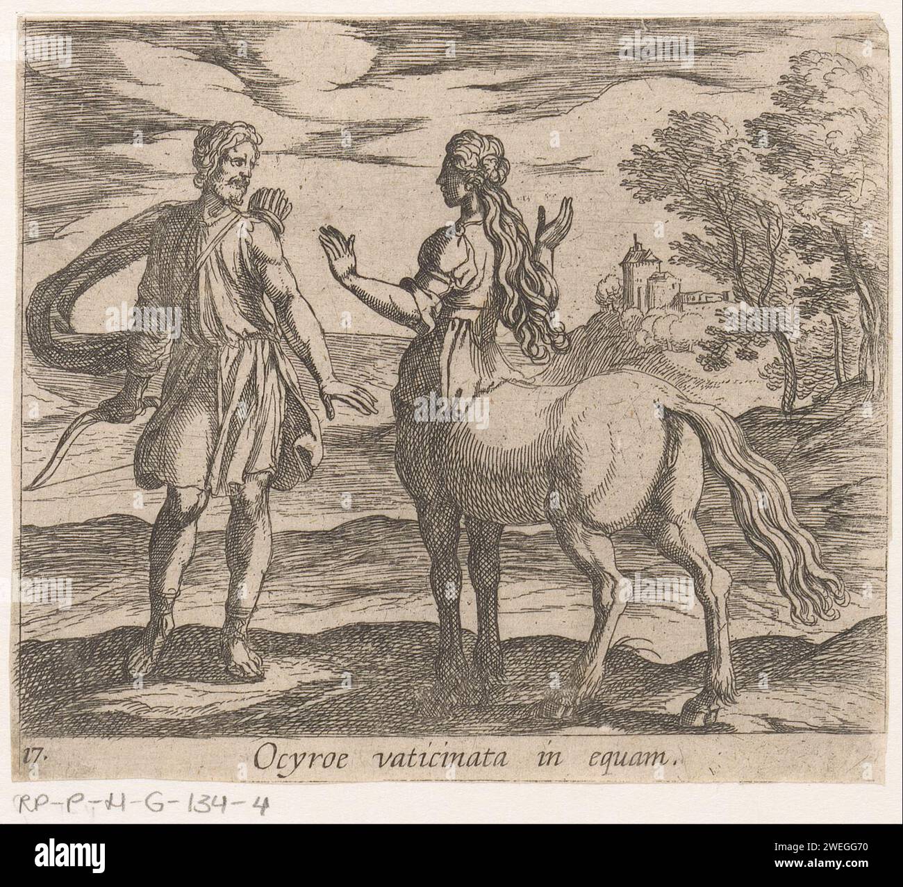 Ocyrhoe is turned into a horse, Antonio Tempesta, 1606 - 1638 print ...