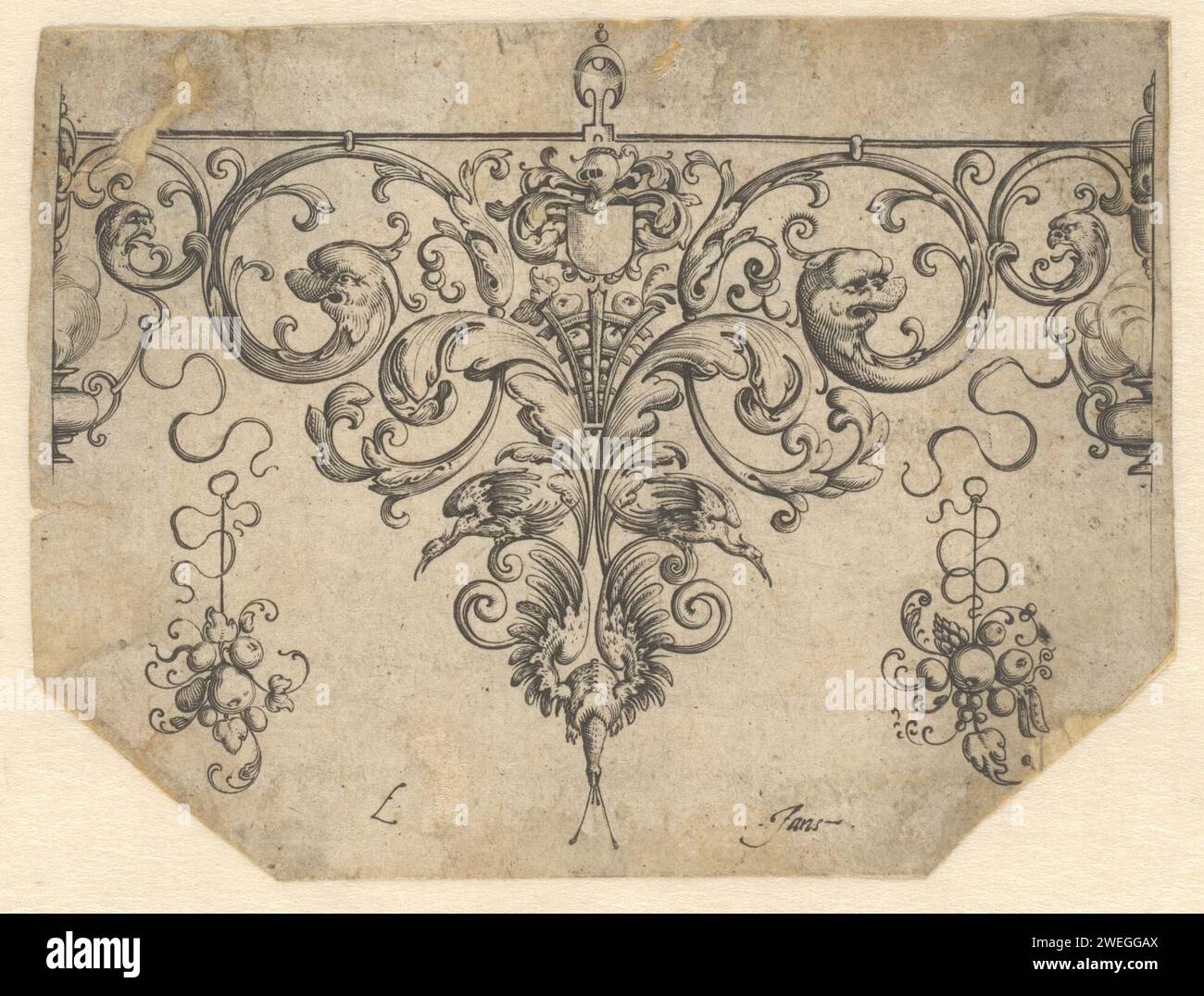 Striker with ranks, empty coat of arms and a snail, Hans Janssen, 1631 ...