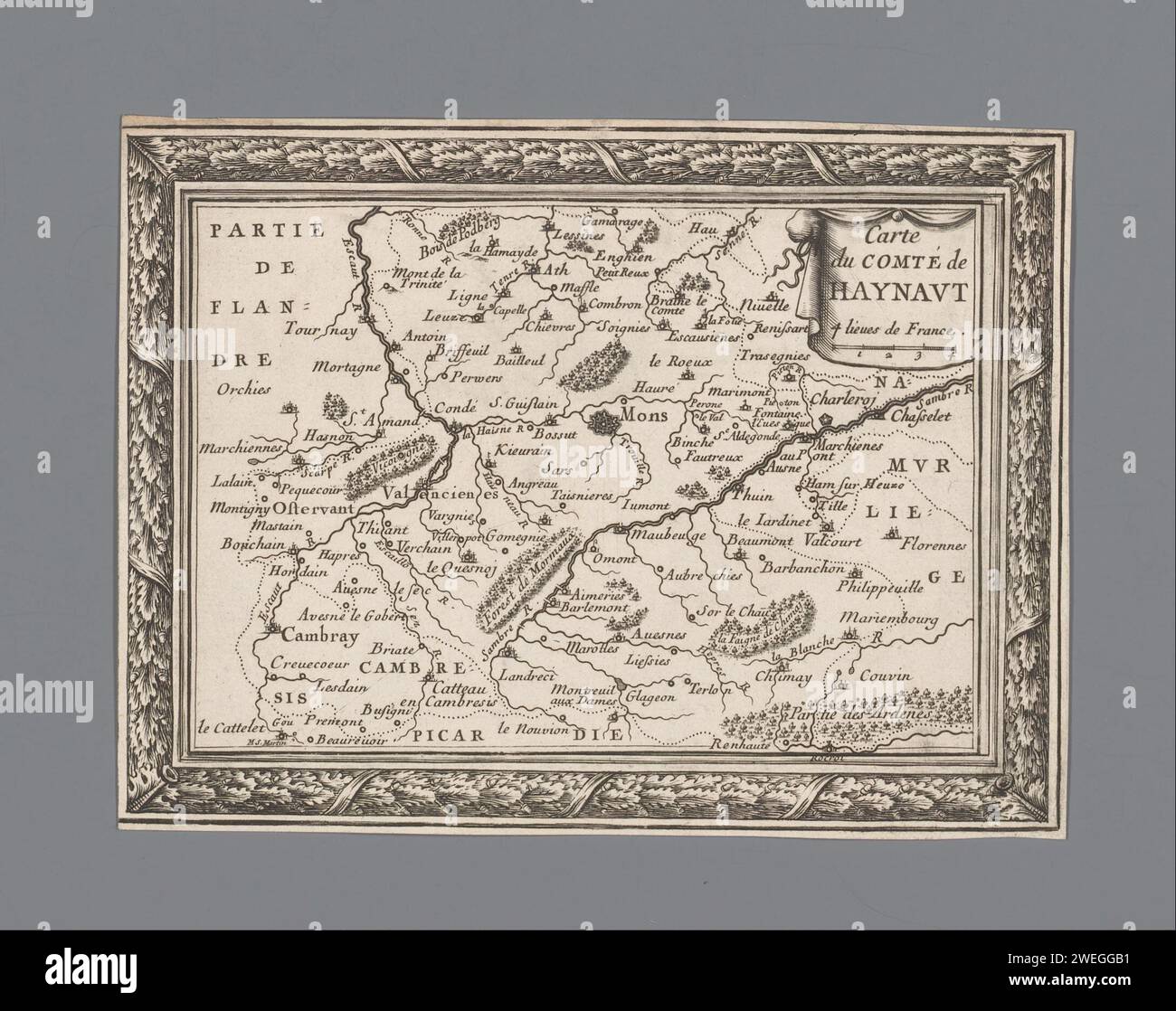 Map of the Graafschap Hainaut, Anonymous, 1668 print Map of the ...