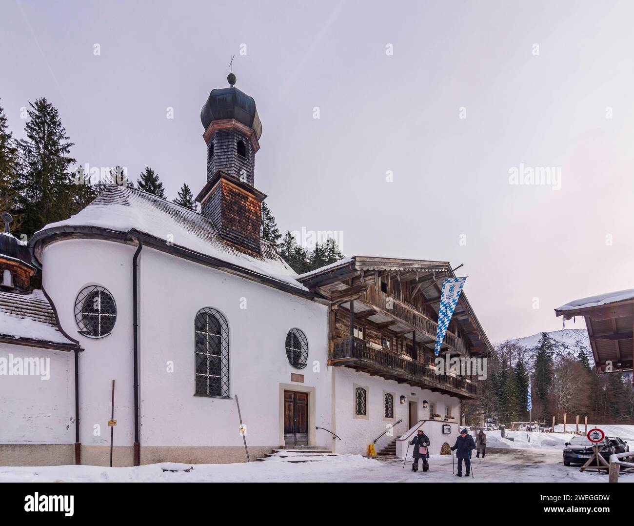 Old spa with chapel in former spa wildbad kreuth hi-res stock ...