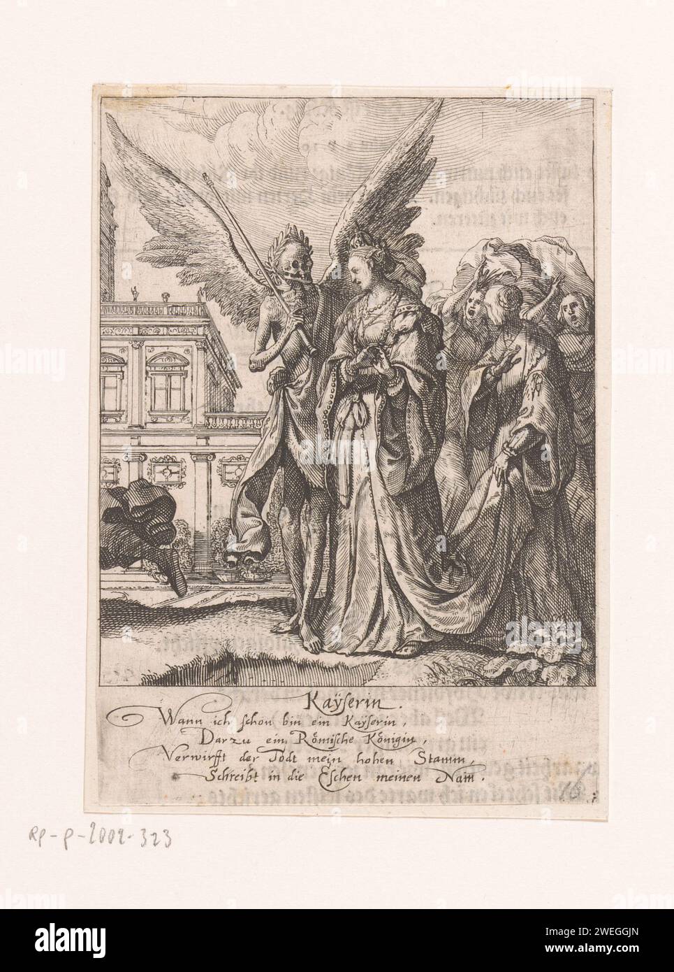 Empress and Death, Rudolph Meyer, 1650 print Empress, tied by death as ...