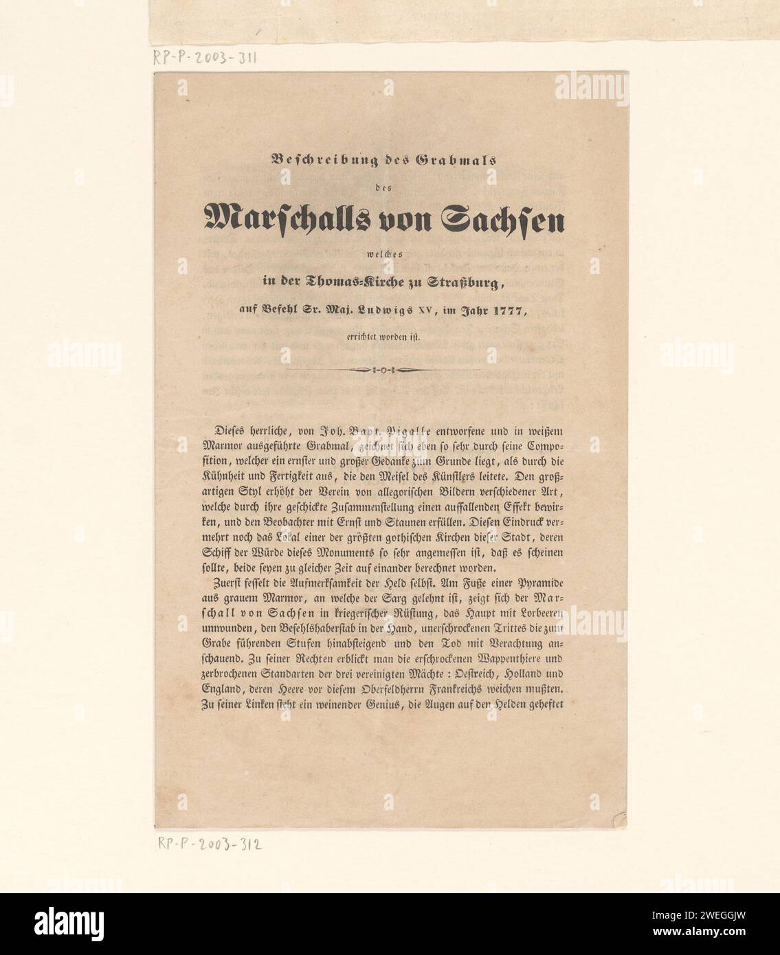 Description of Grafmonumenten in the Sint Thomaskerk in Strasbourg ...