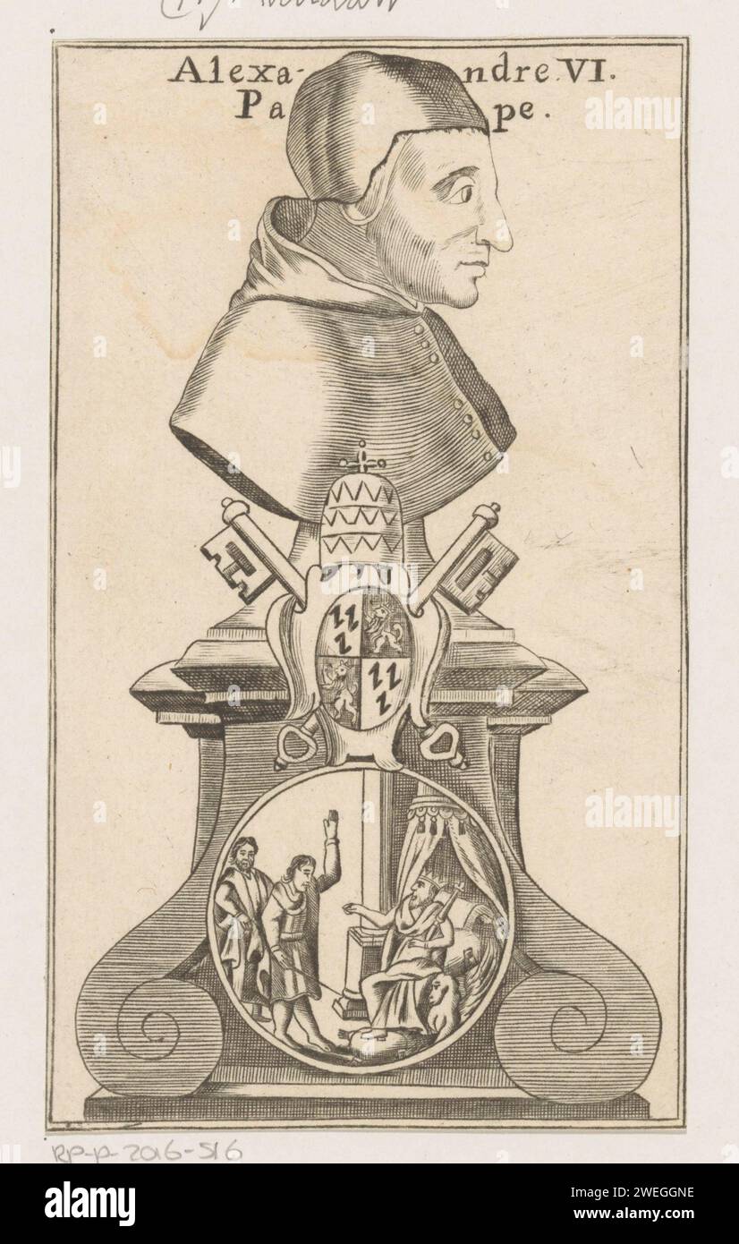 Portrayed van paus adrianus vi, anonymous, 1600 - 1699 print Portrait ...