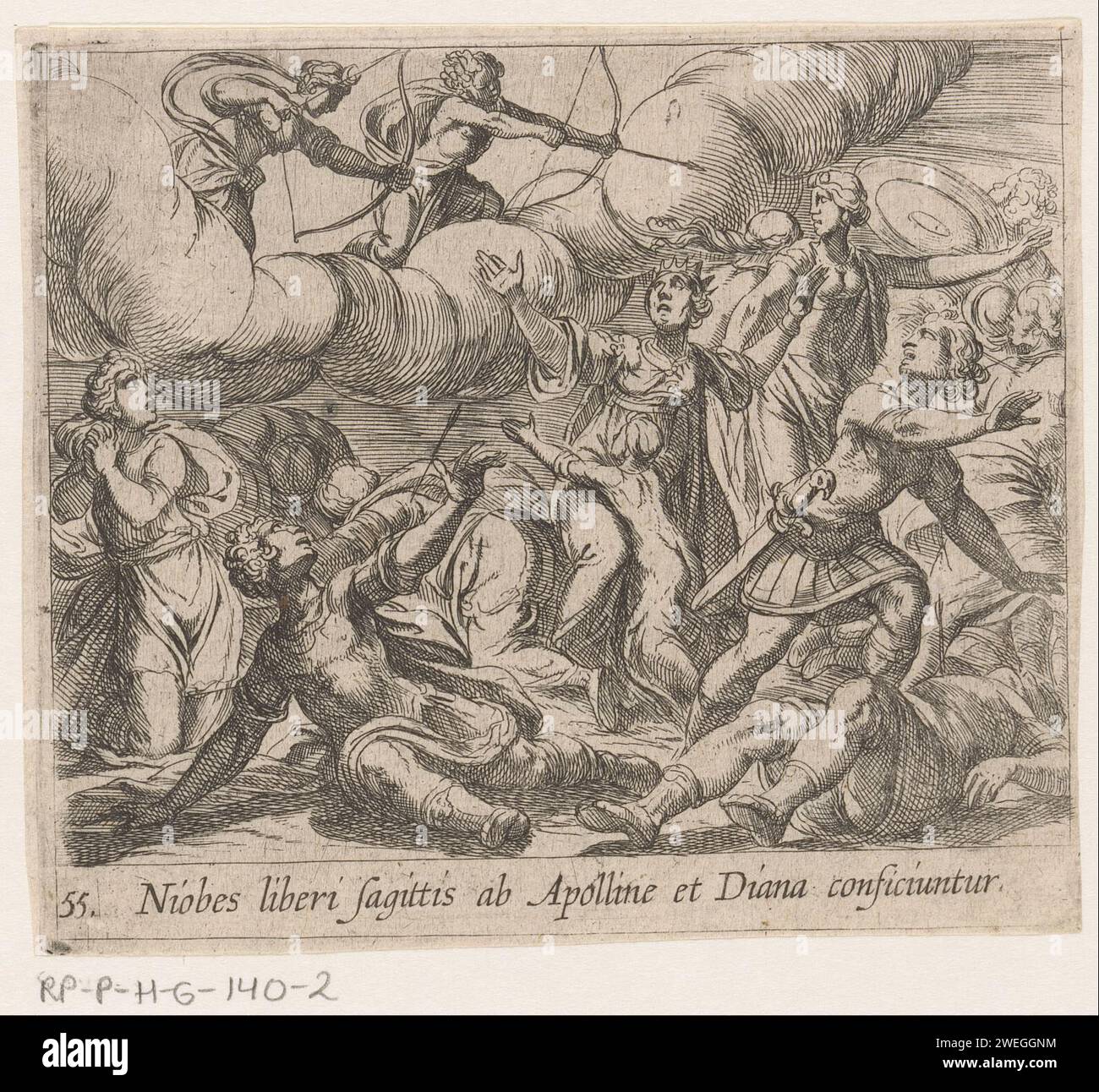 Apollo and Diana kill the children of Niobe, Antonio Tempesta, 1606 ...