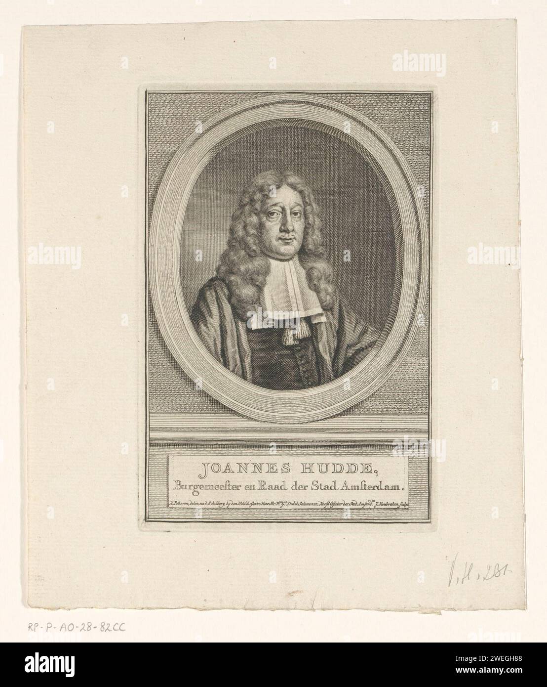 Portrait of Johannes Hudde, Jacob Houbraken, After Hendrik Pothoven ...