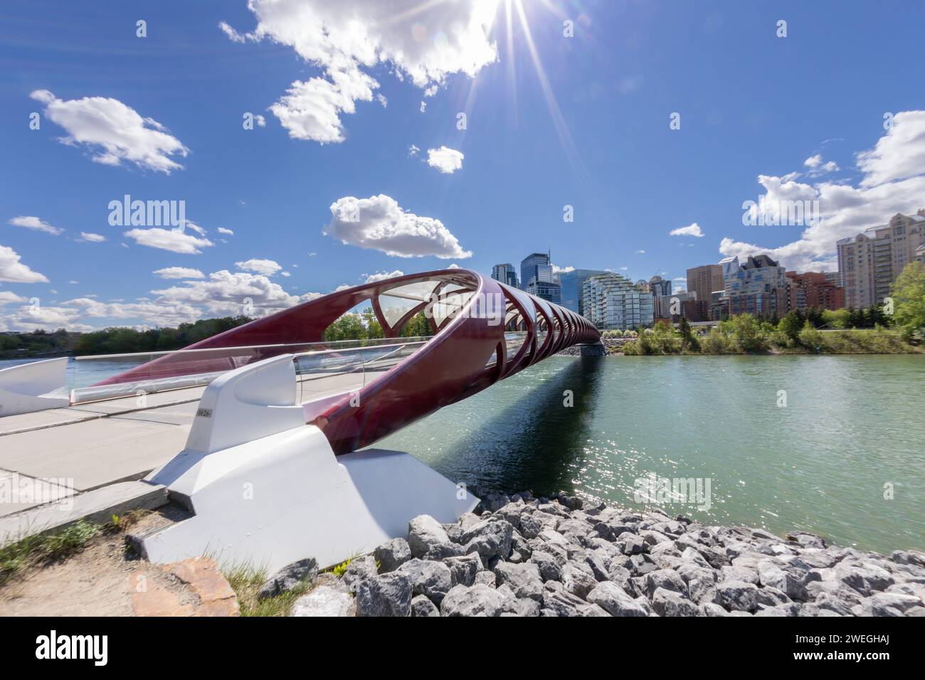 Peace bridge calgary bow river hi-res stock photography and images - Alamy