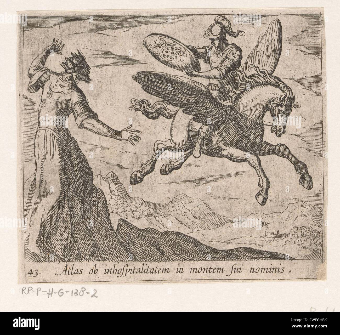 Atlas turned into a mountain, Antonio Tempesta, 1606 - 1638 print ...