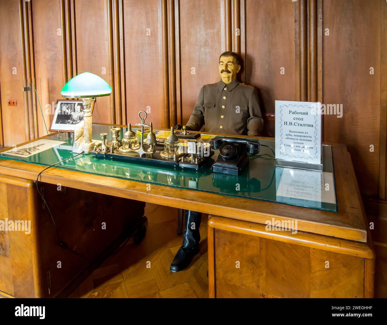 Sochi, Russia - February 12, 2023: Figure I.V. Stalin at his desk, I.V ...