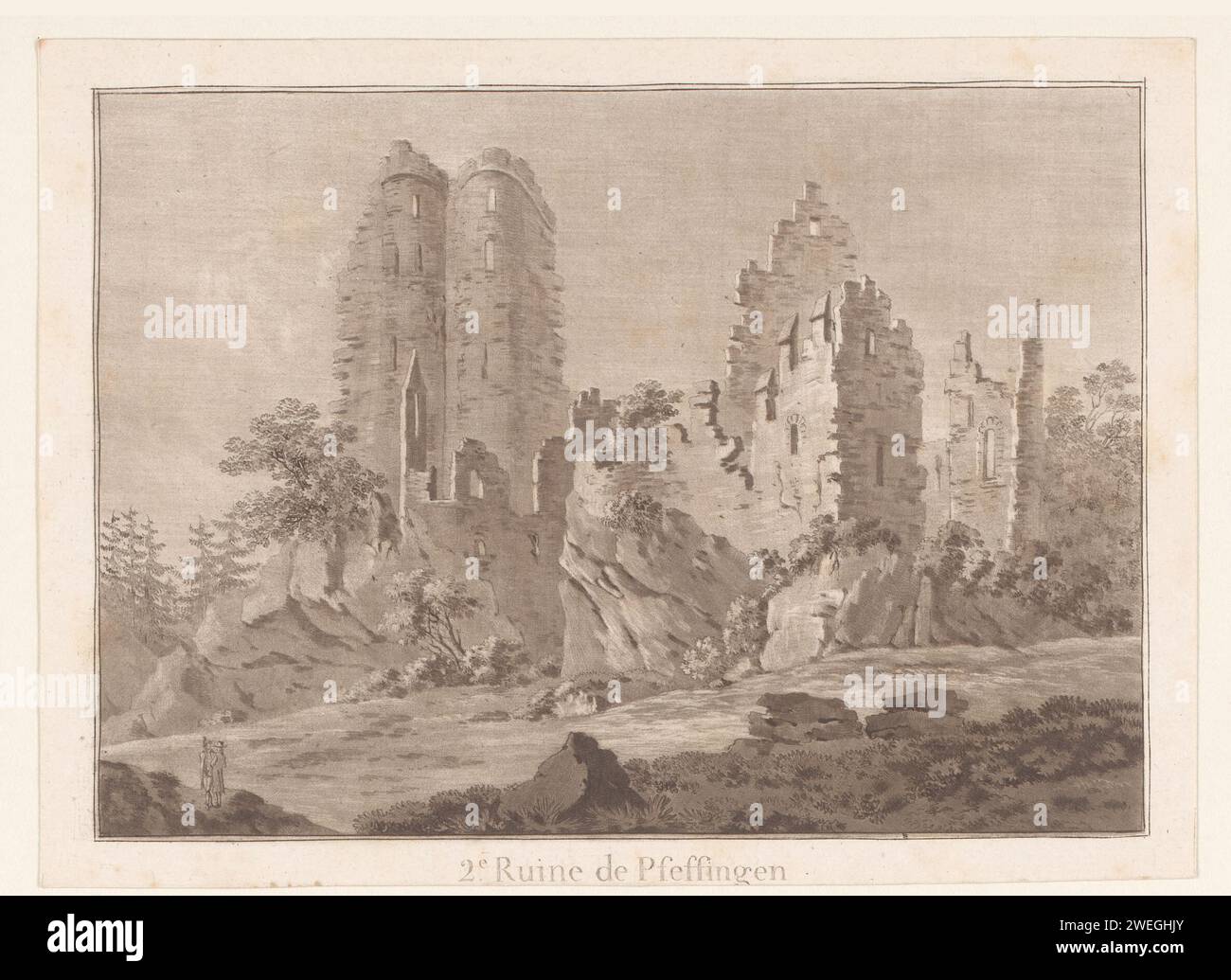 View of the ruins of Pfeffing, Anonymous, After Rudolf Samuel Hentzy ...