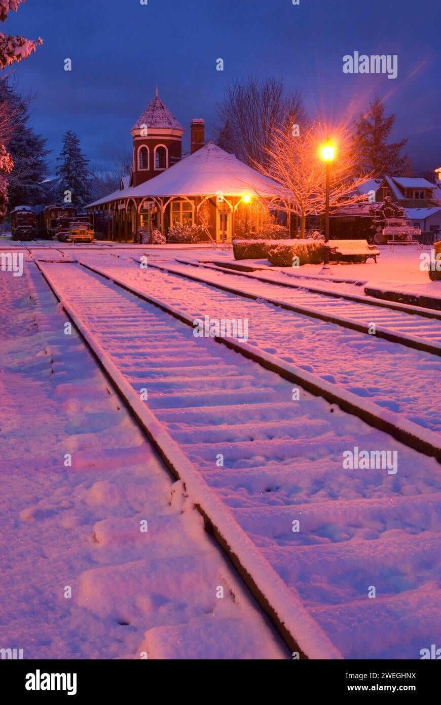 Train depot, NW Railway Museum, Snoqualmie, Washington Stock Photo - Alamy