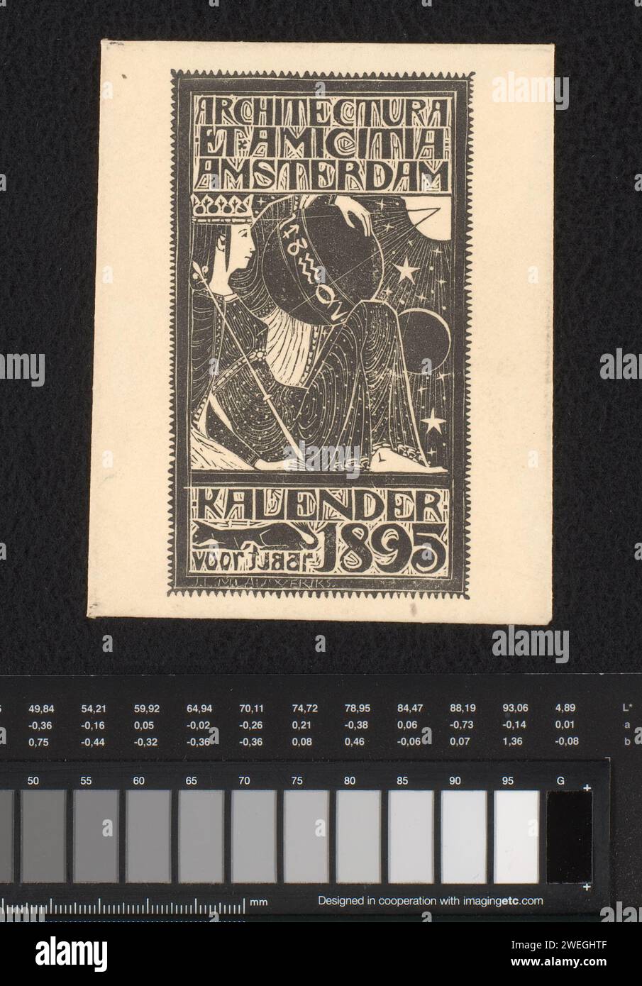 Envelope with the vignette of the society calendar 1895 from ...