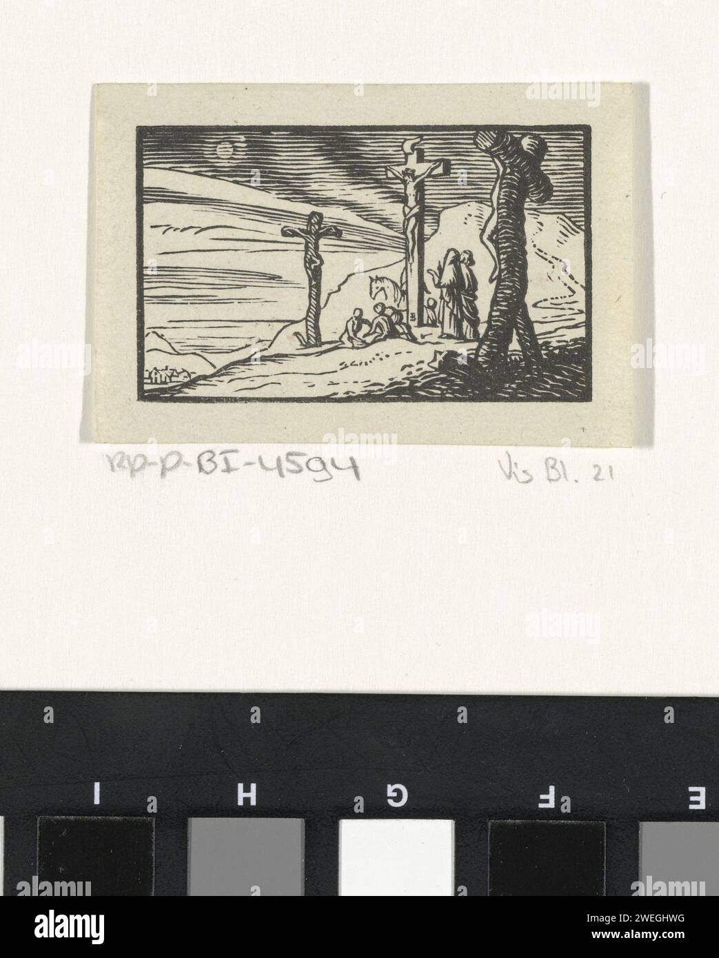 Christ on the cross between the two thieves, Dirck De Bray, 1635 - 1694 print paper the ...