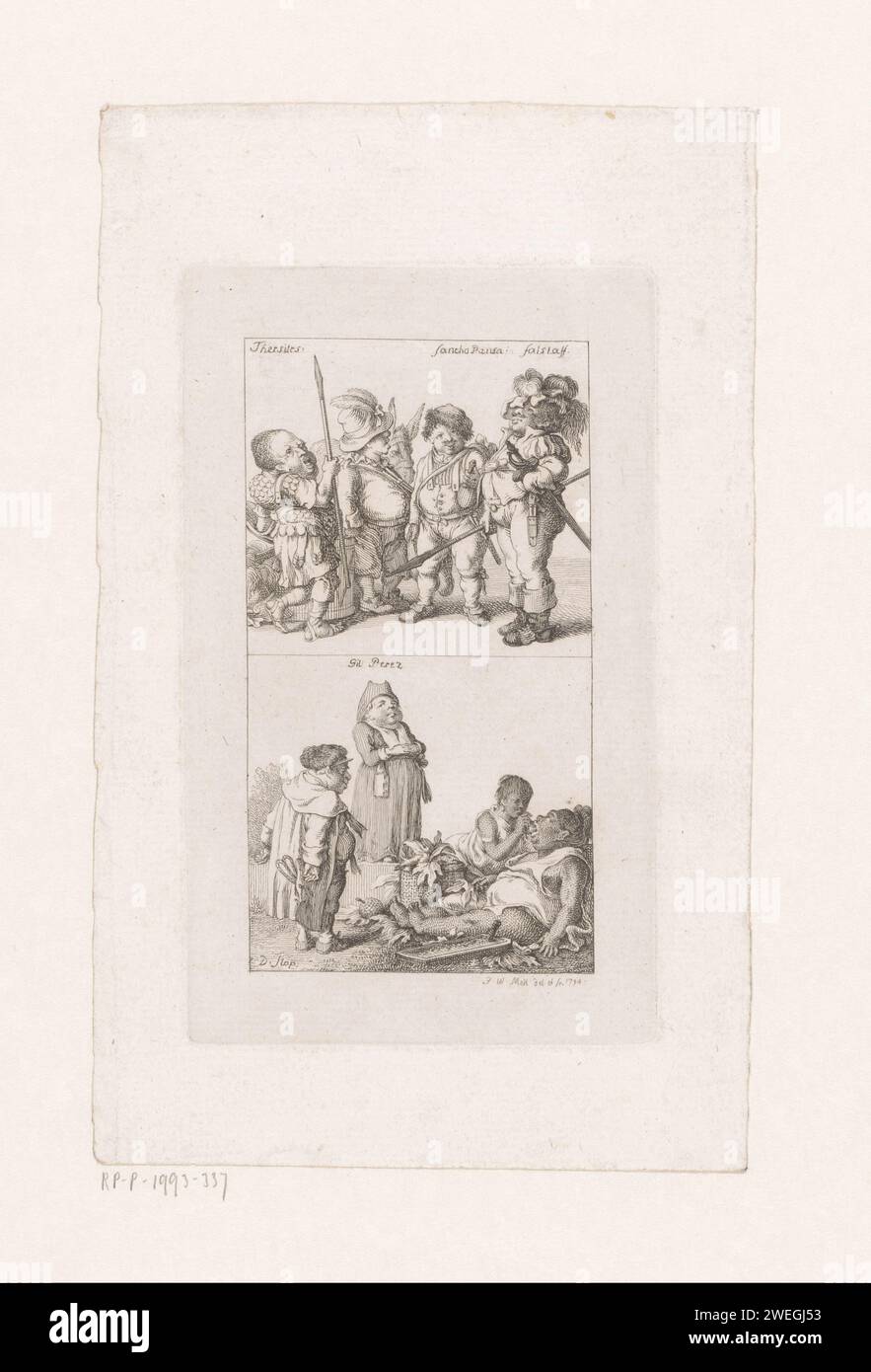 Theater figures, Johann Wilhelm Meil (the younger one), 1794 print Some ...