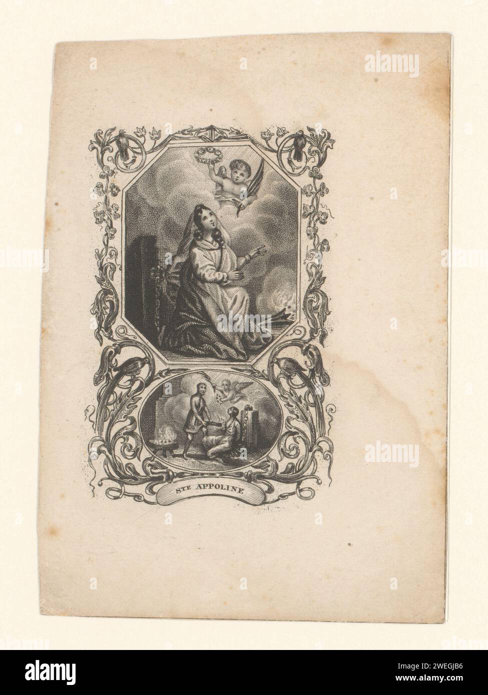 Holy Apollonia of Alexandria crowned by an angel, Anonymous, c. 1750 ...