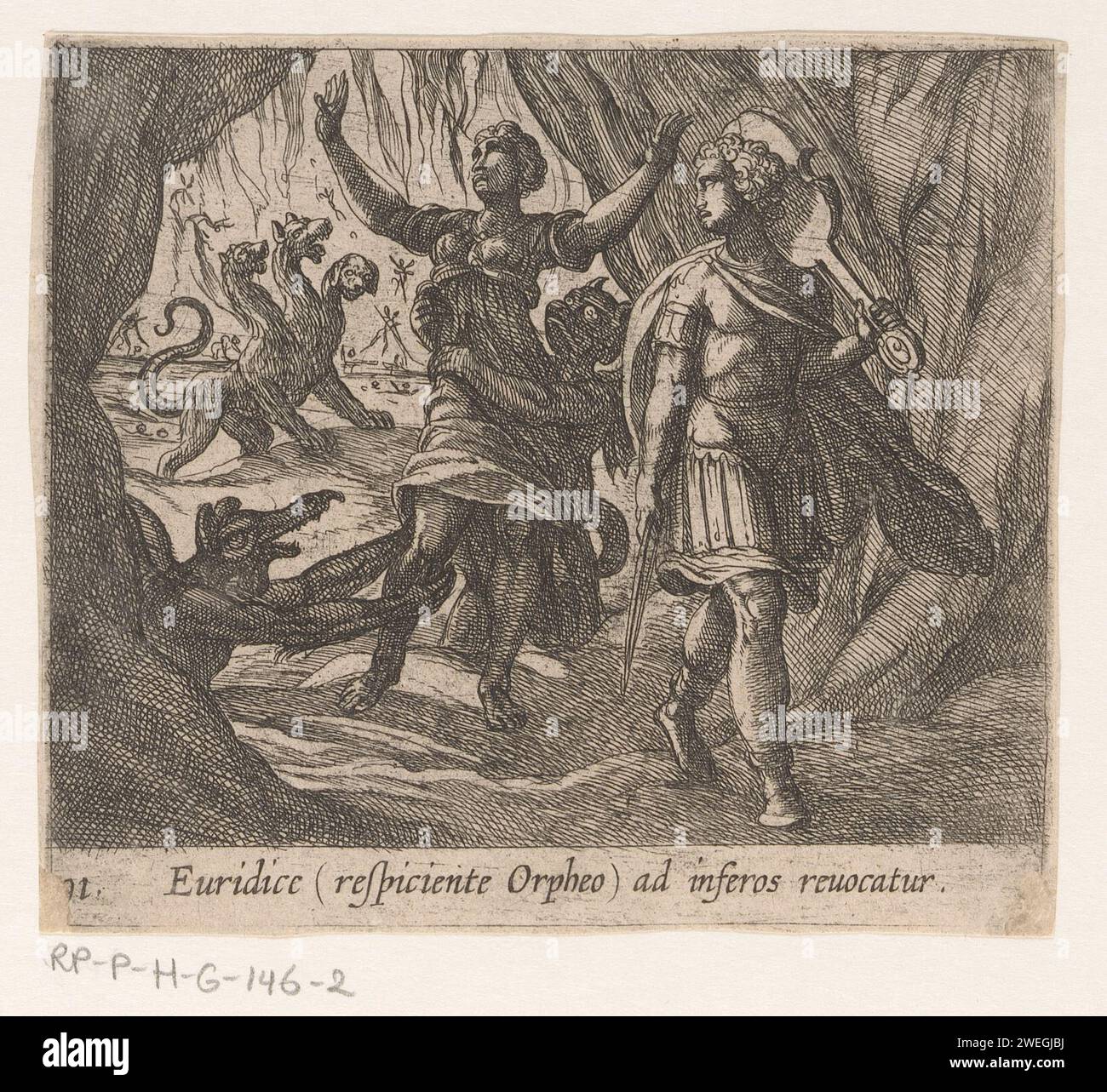 Orpheus looks at Eurydice, Antonio Tempesta, 1606 - 1638 print Devilse ...