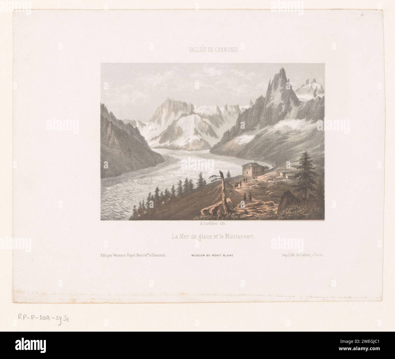 View of the glacier mer de glace and montanvert in the chamonix valley ...