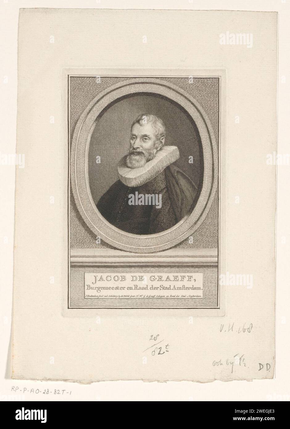 Portrait of Jacob Dirksz. De Graeff, Jacob Houbraken, 1796 print ...