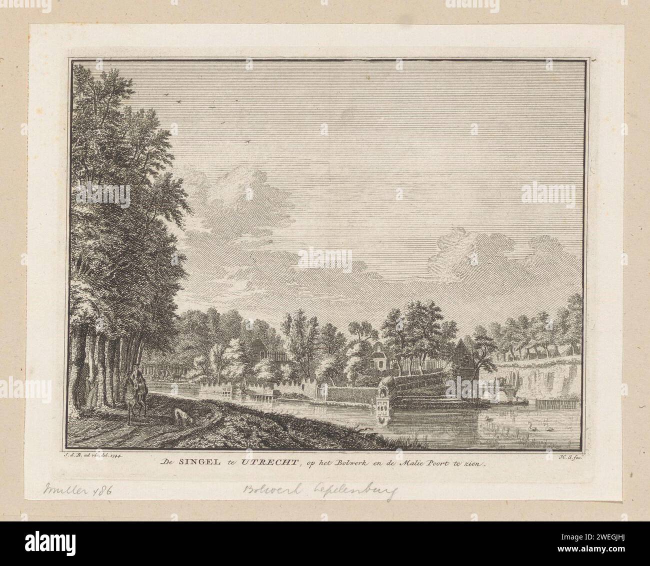 View of the stronghold and the Maliepoort in Utrecht, Hendrik Spilman ...