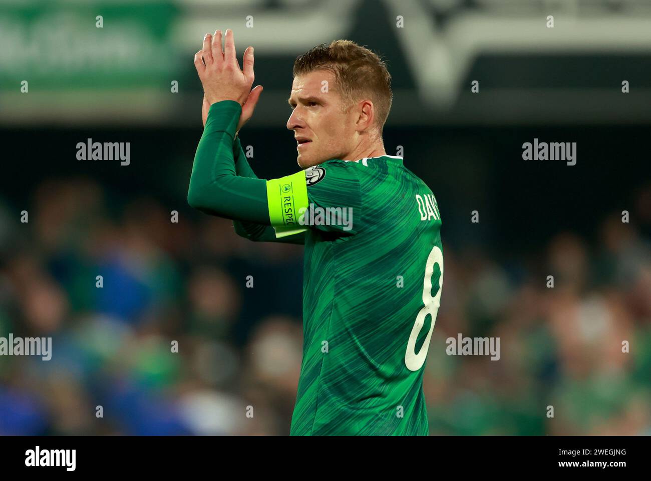 File photo dated 08-09-2021 of Northern Ireland's Steven Davis applauds ...