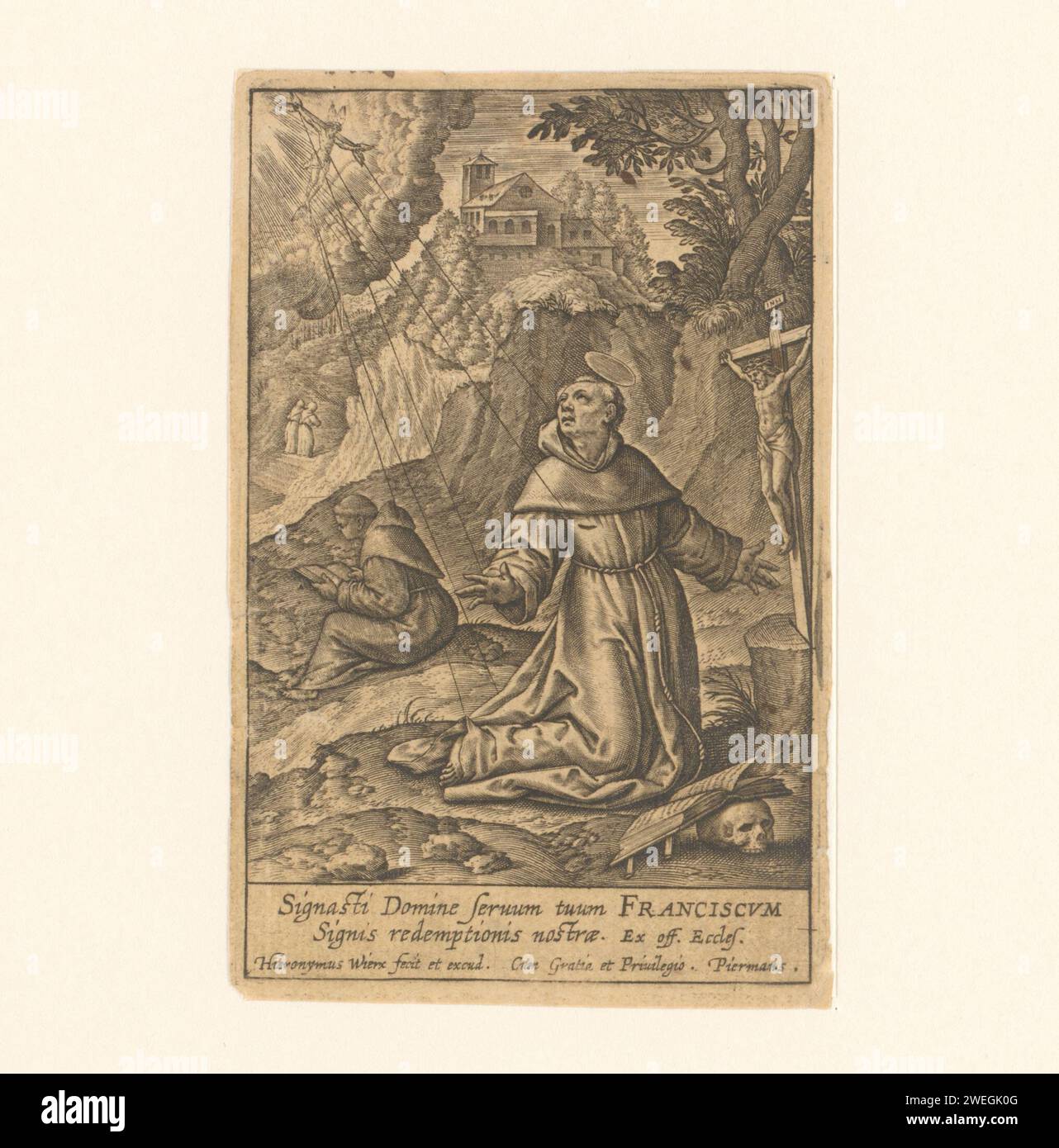 H. Franciscus from Assisi receives the stigmata, Hieronymus Wierix ...