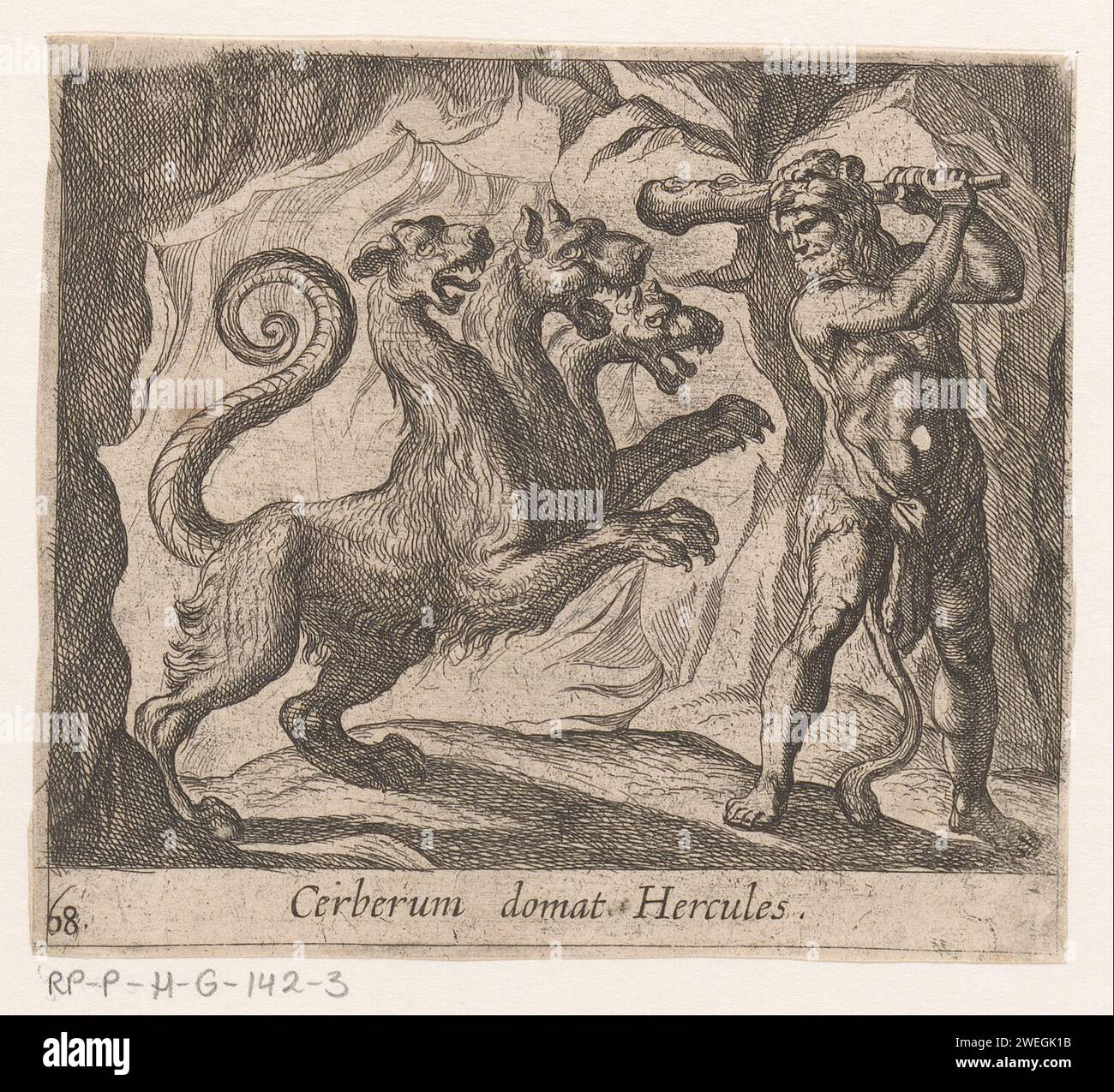 Hercules in Cerberus, Antonio Tempesta, 1606 - 1638 print Hercules ...