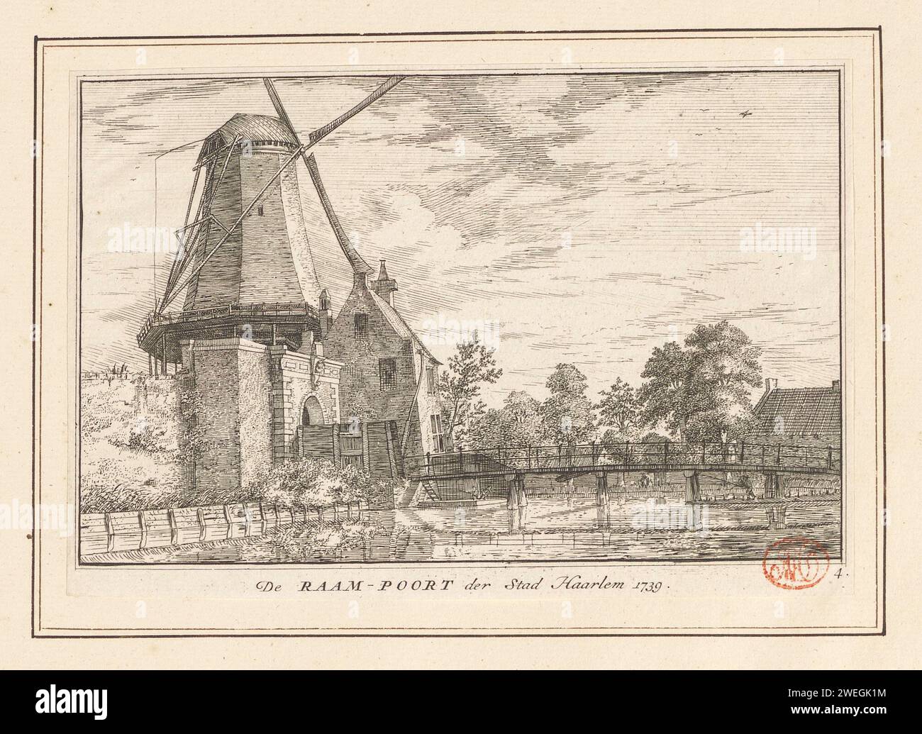 View of the Raampoort in Haarlem, 1739, Hendrik Spilman (attributed to ...