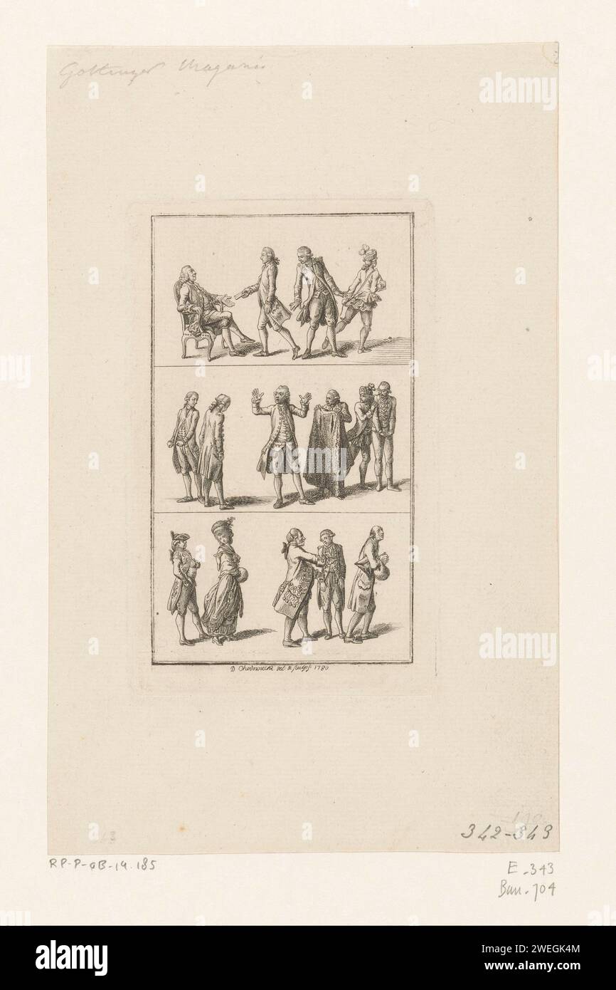 Male servants and their employers, Daniel Nikolaus Chodowiecki, 1780 ...