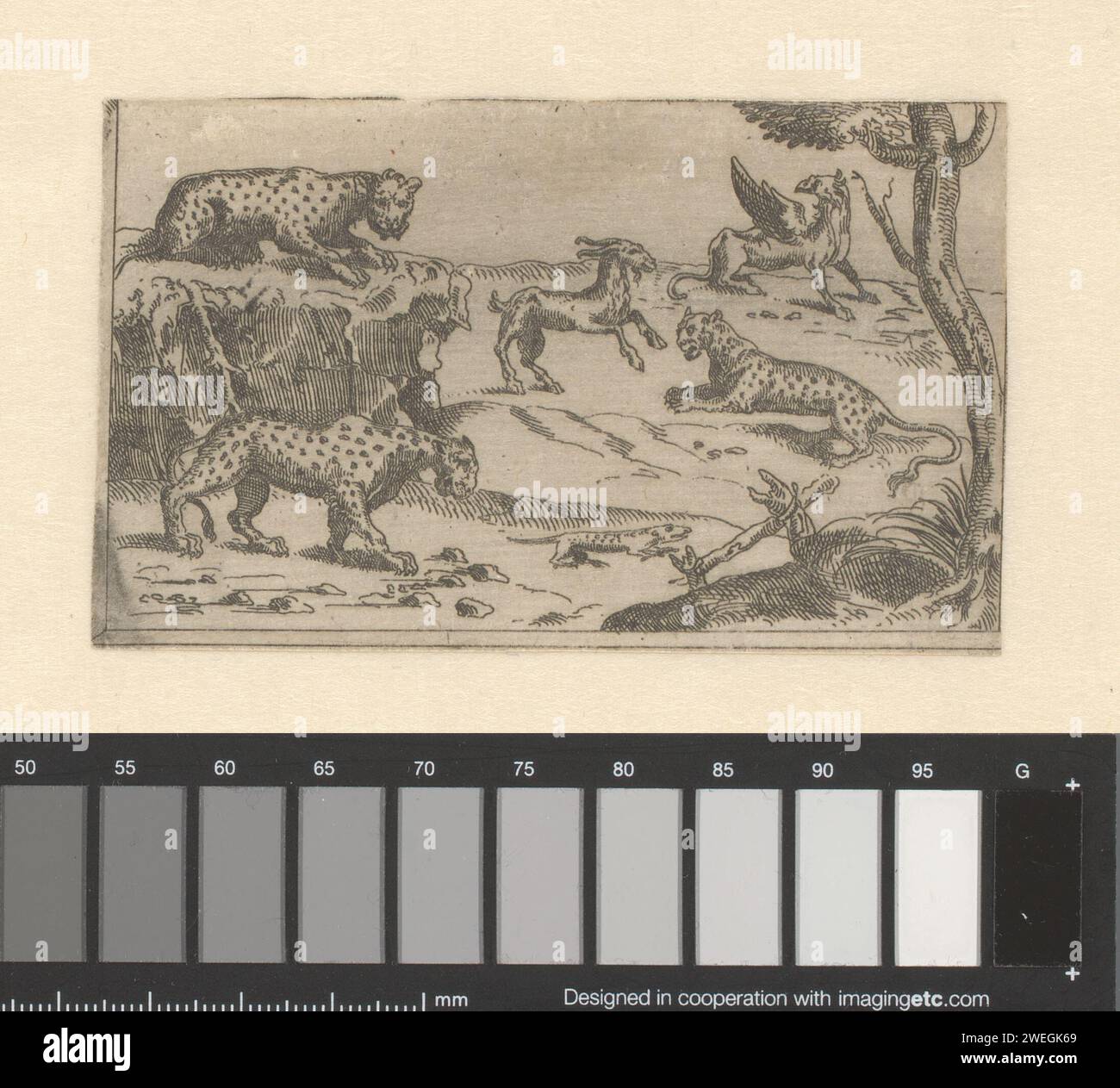 Ornament print with animals, Giacomo Franco, c. 1560 - c. 1620 print ...