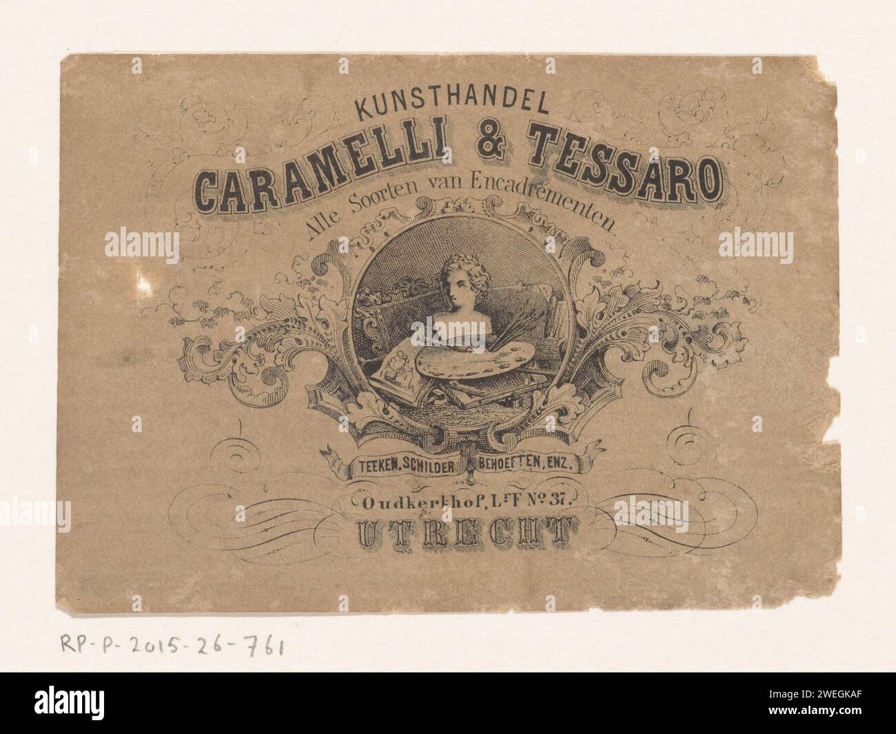 Label of art dealership Caramelli & Tessaro in Utrecht, 1912 - 1924 ...