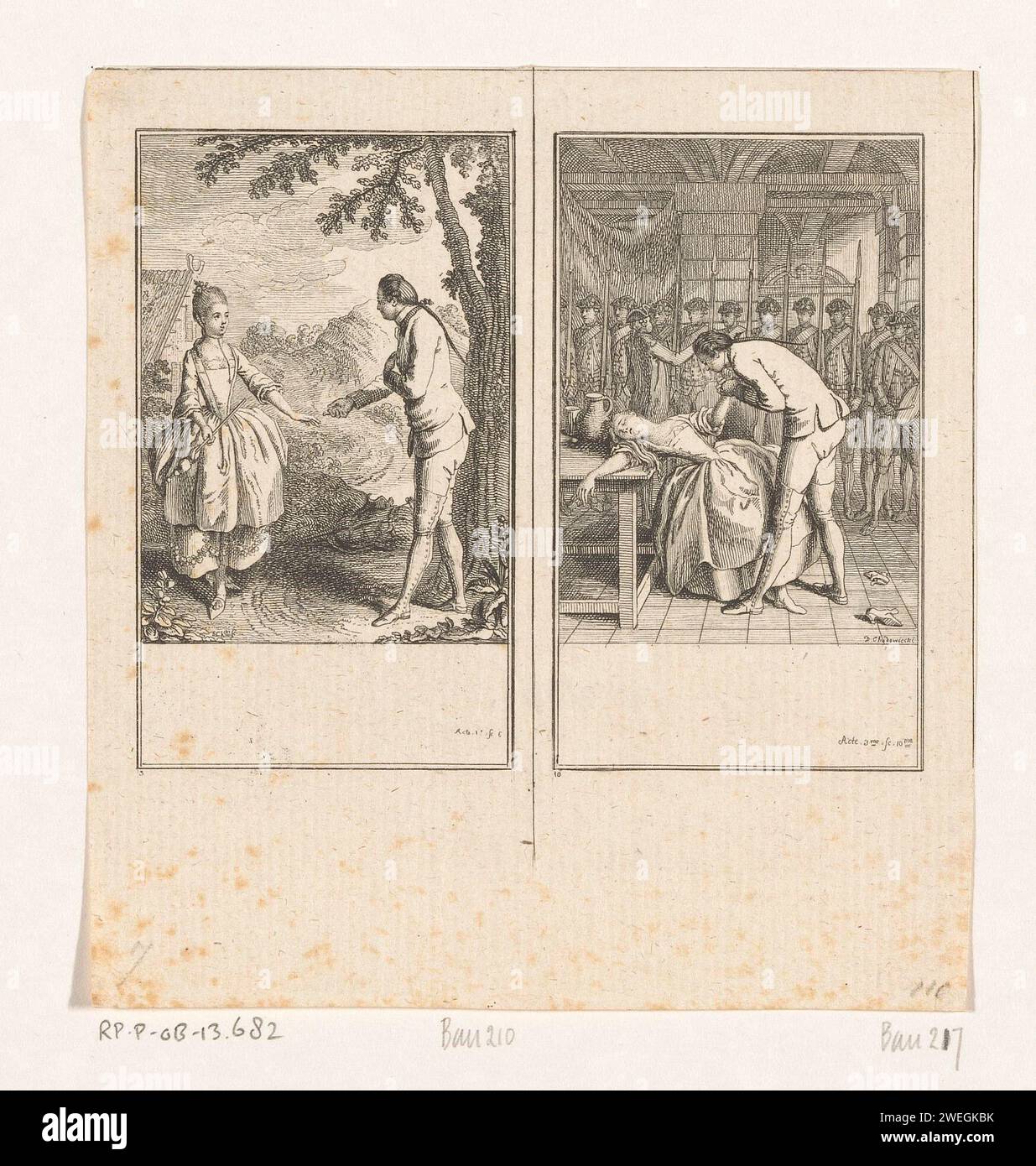 Two Scenes from the Deserrote, Daniel Nichoella Chodowiecki, 1774 print ...