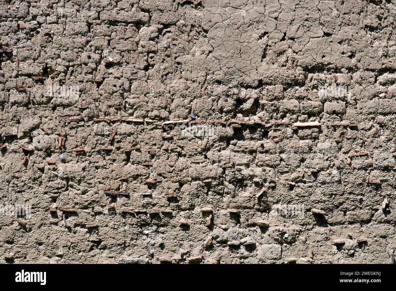 Plastered old clay adobe wall as natural background. Brown stucco ,old ...