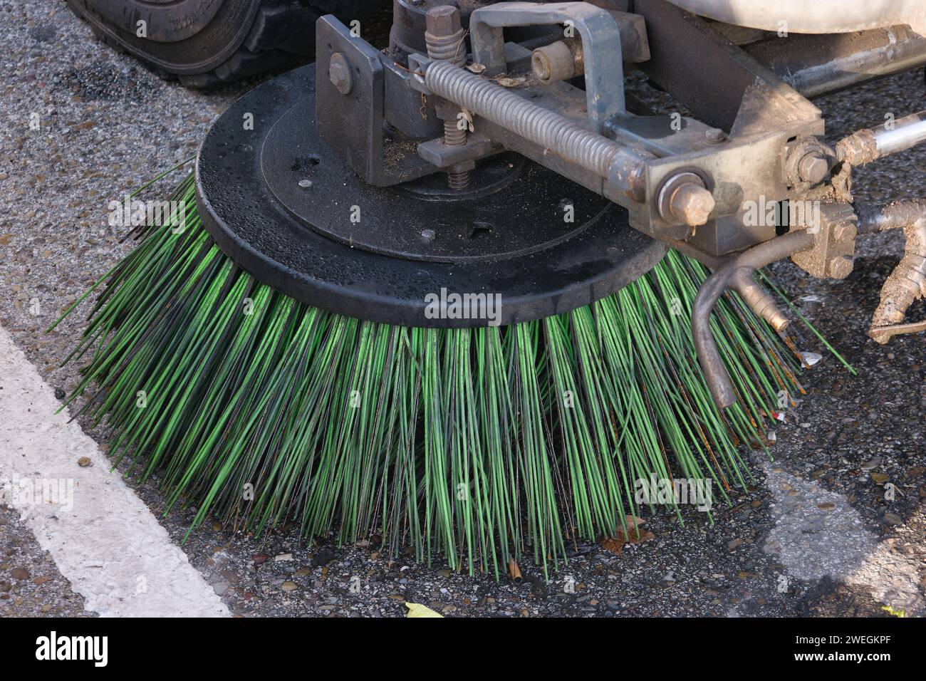 brush, element of a green street cleaning machine Stock Photo - Alamy