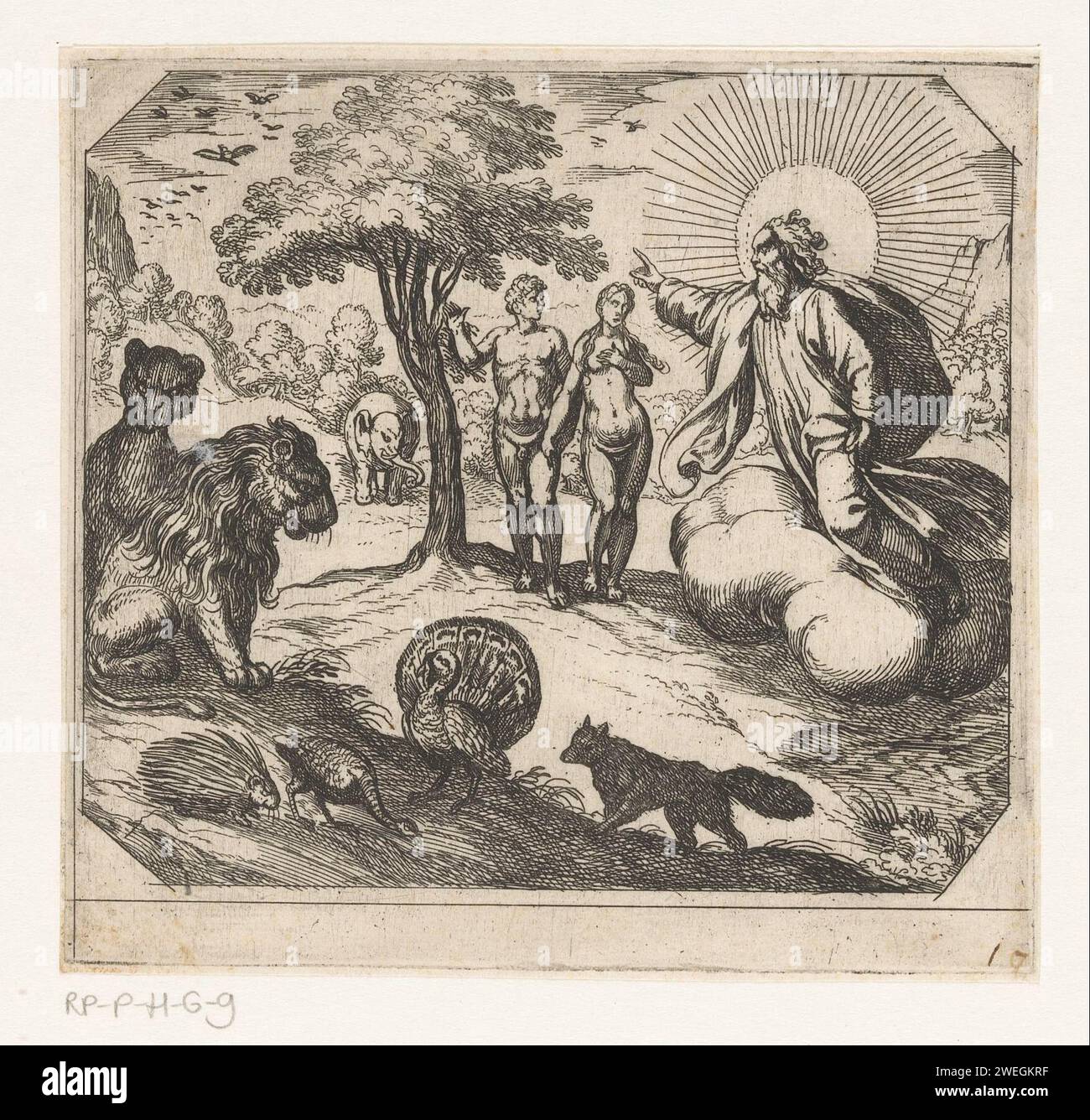 God forbids Adam and Eva of the Tree of Knowledge, Antonio Tempesta ...